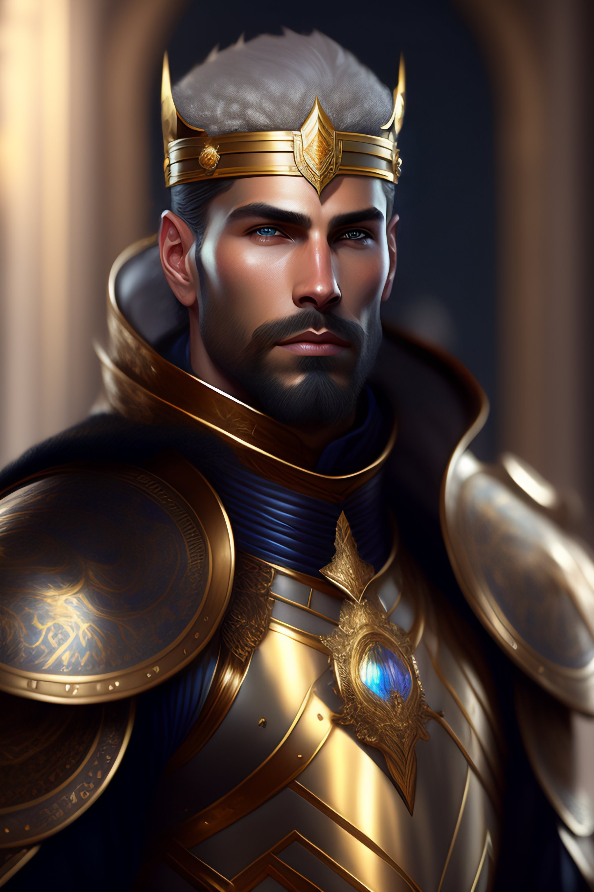Lexica - Painted portrait of men as a paladin, intricate armor, d&d ...