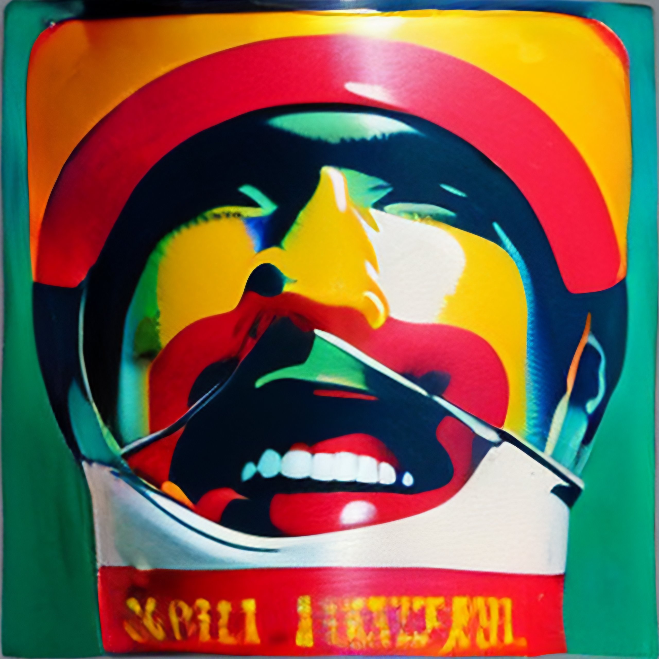 Lexica - Face stamped giant smile joker in a can of futuristic ...