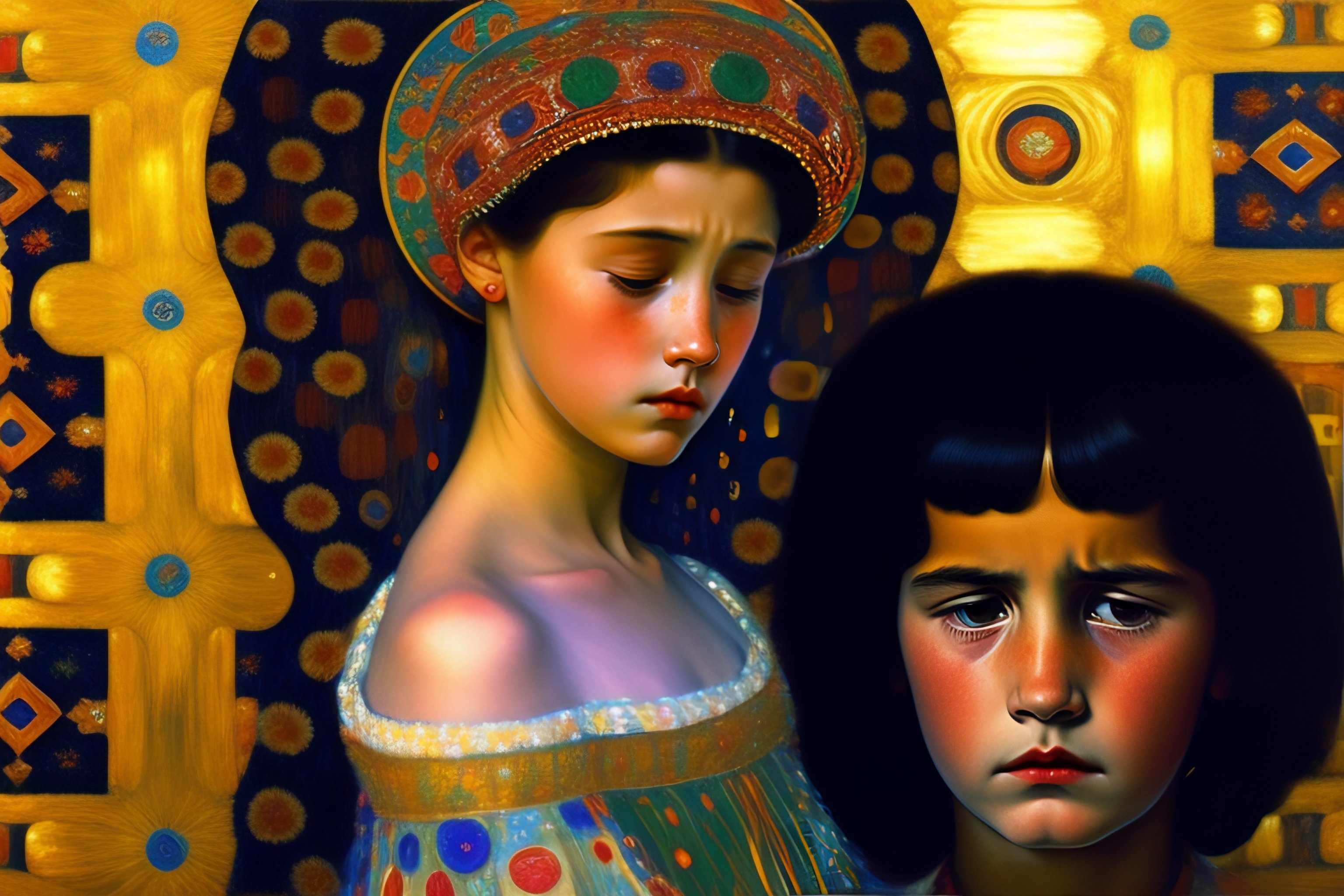 Lexica - Scared princess,by Gustav Klimt