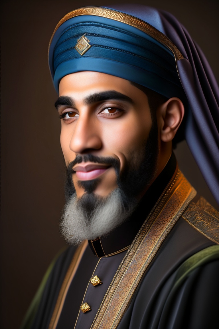 Lexica - A Muslim man, islamic scholar, headshot of a Arabian mufti ...