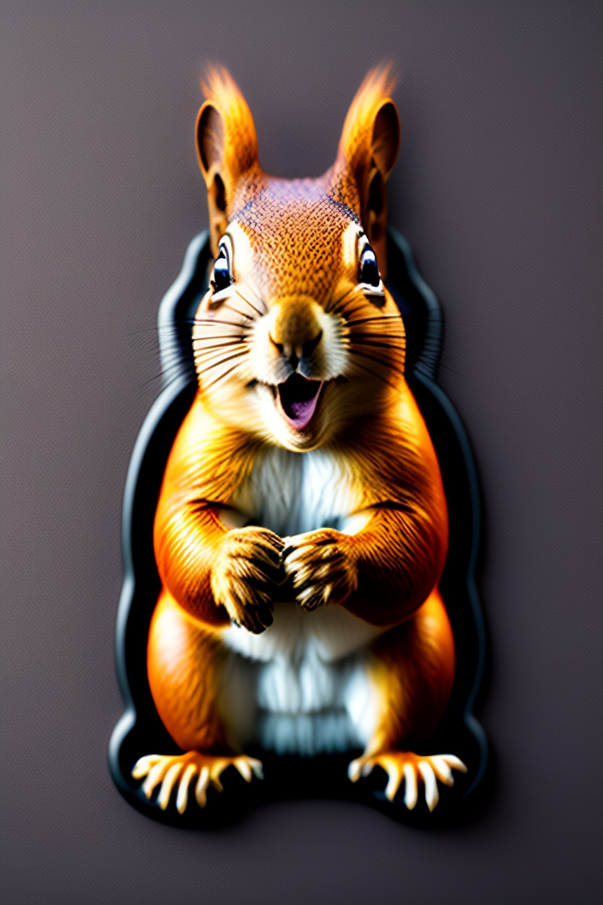Lexica - A logo of a squirrel with a full mouth