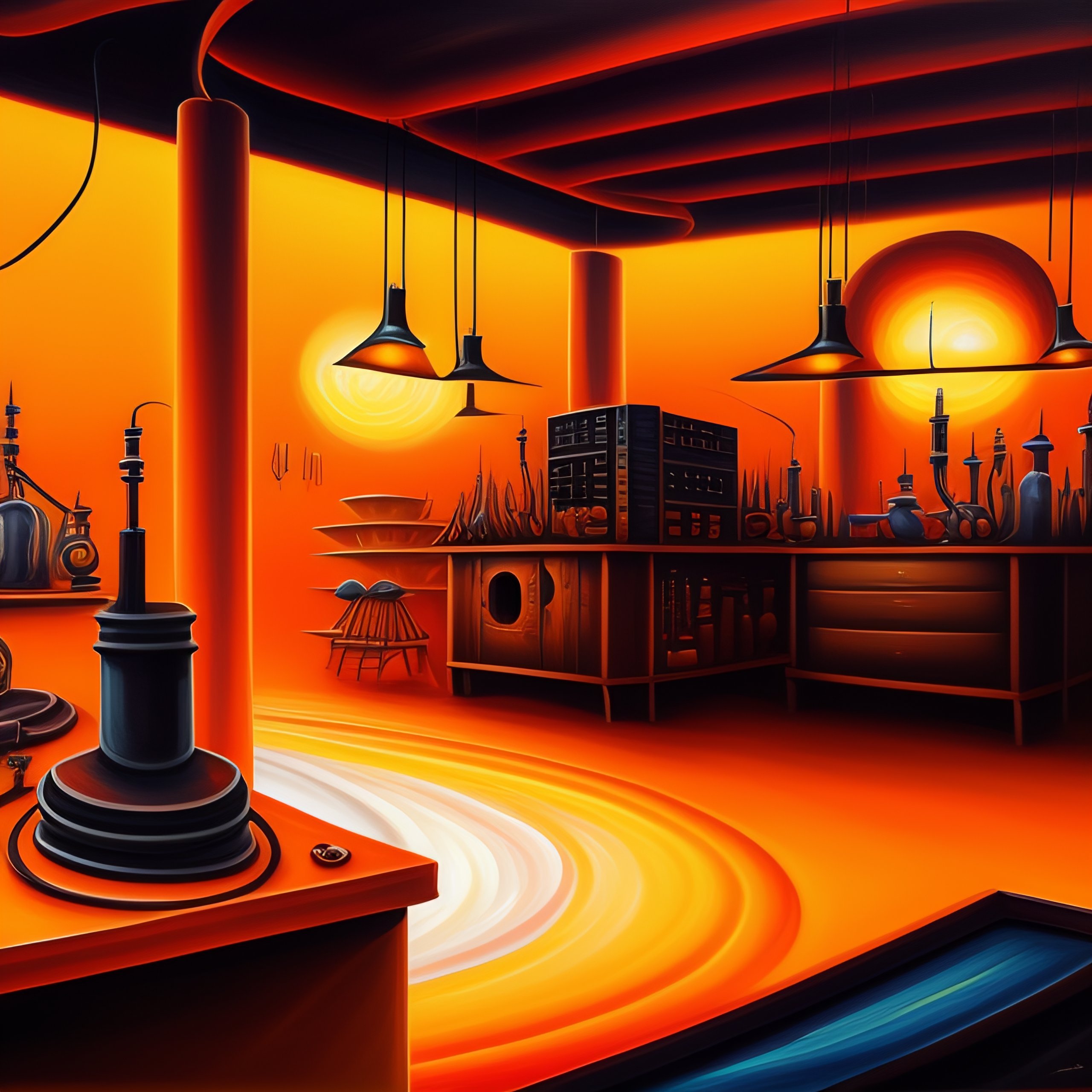 Lexica - Messy hand-drawn painting of a chaotic laboratory. surrealism ...