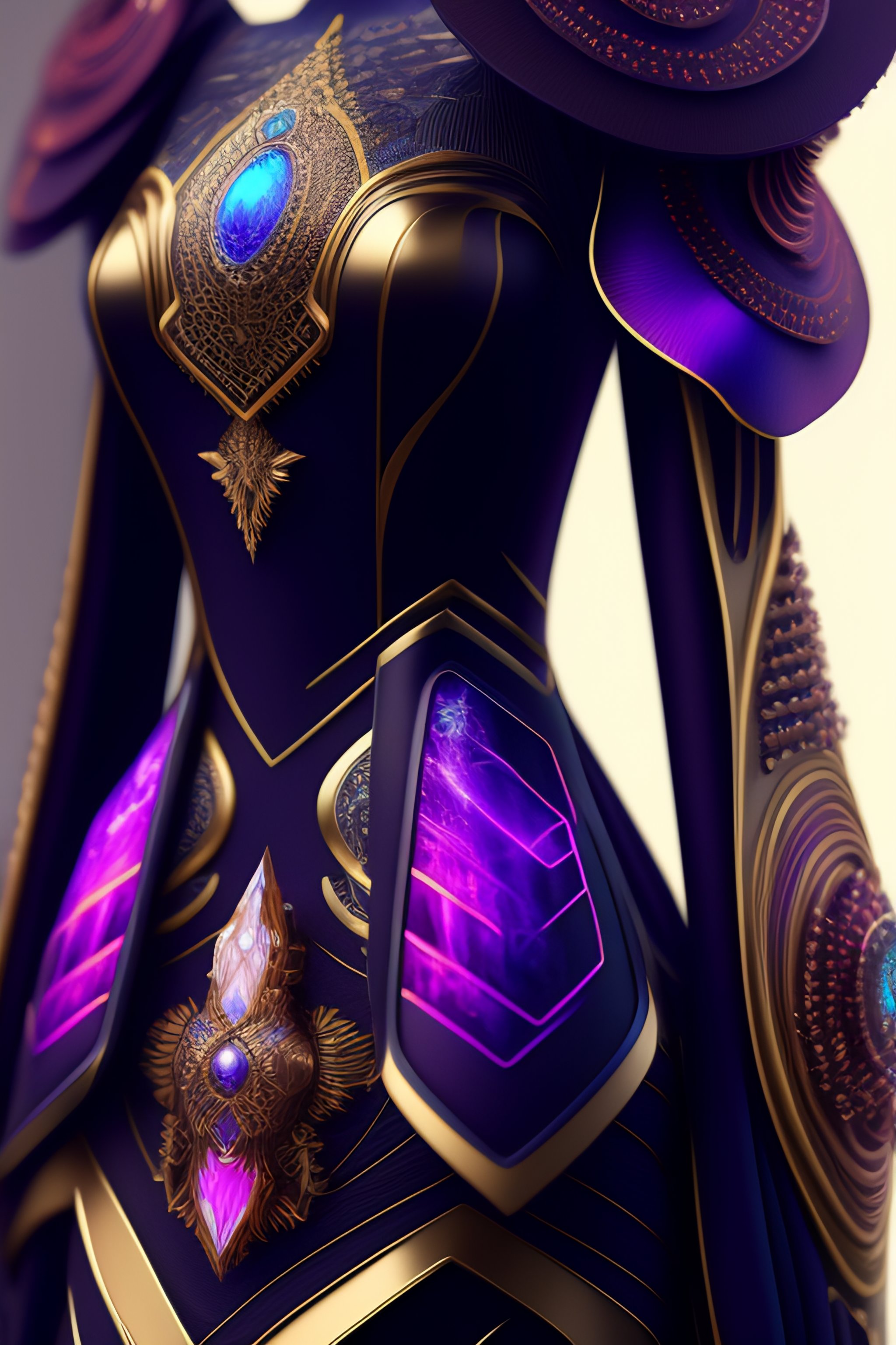 Lexica - Epic fantasy sci-fi dress made of circuitry, deep colors ...