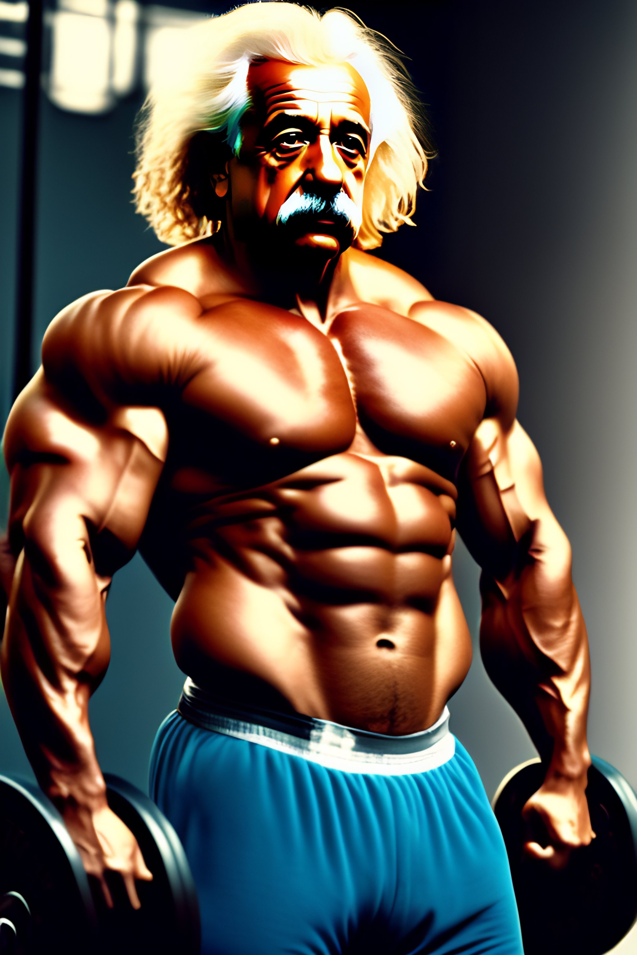 Lexica - Albert Einstein weightlifting