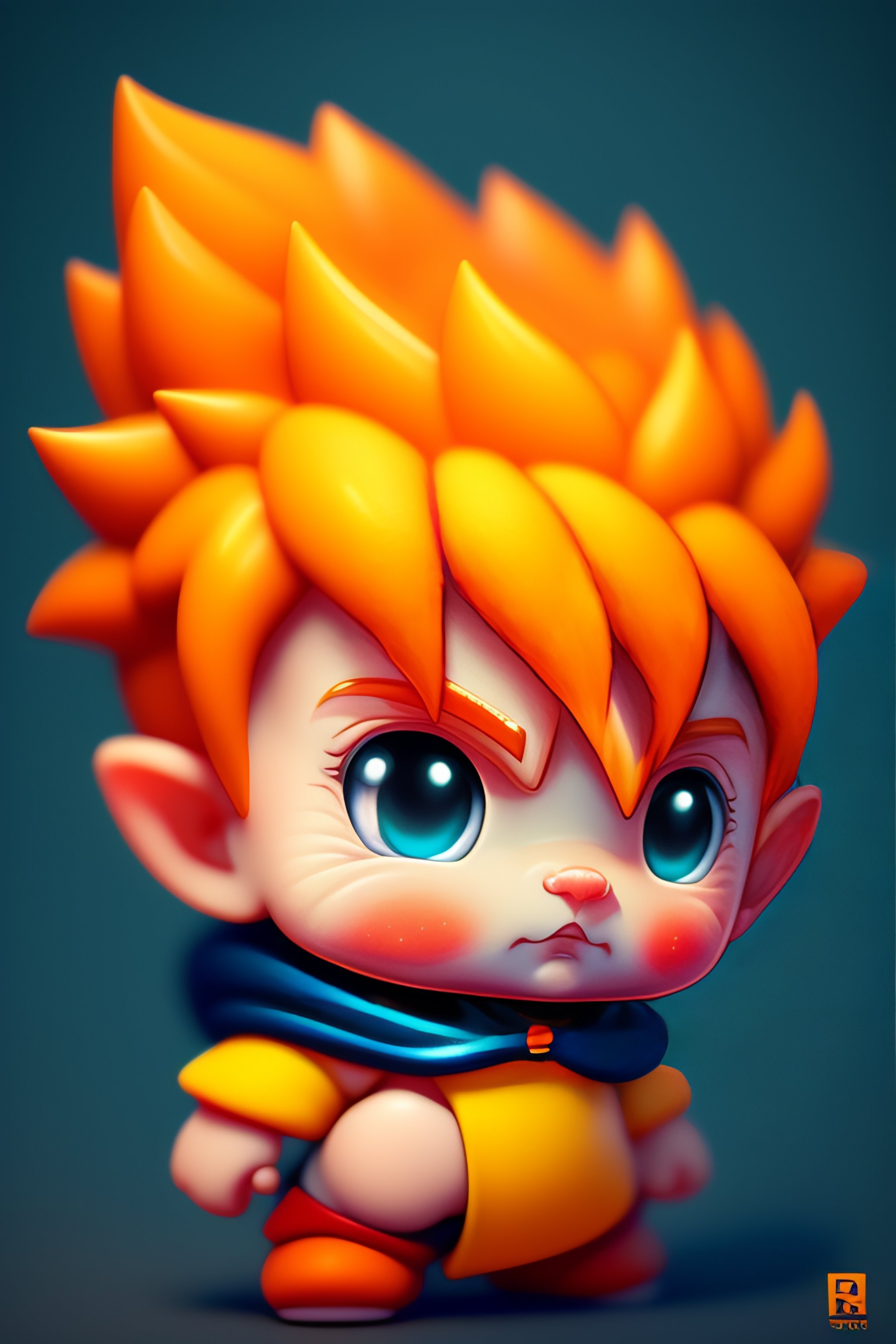 Lexica - Cute and adorable cartoon goku baby, fantasy, dreamlike ...