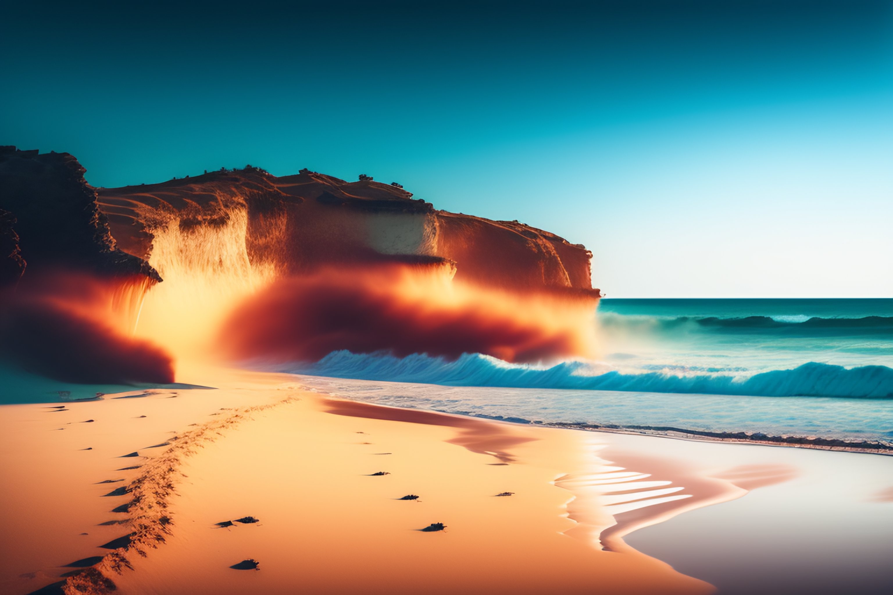 Lexica - Hellscape of the beach album cover, modern, film, soft ...