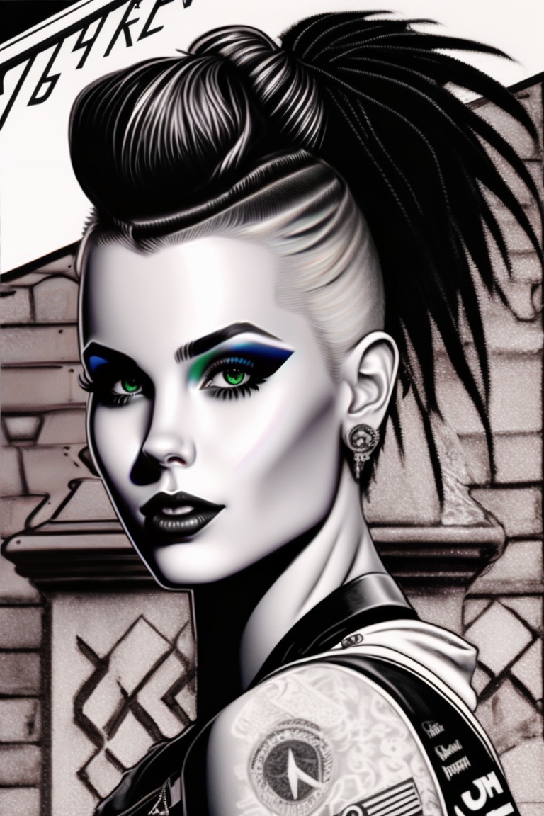 Lexica - 1990;s UK punk Mohican roller derby skater girl gritty pop art ...