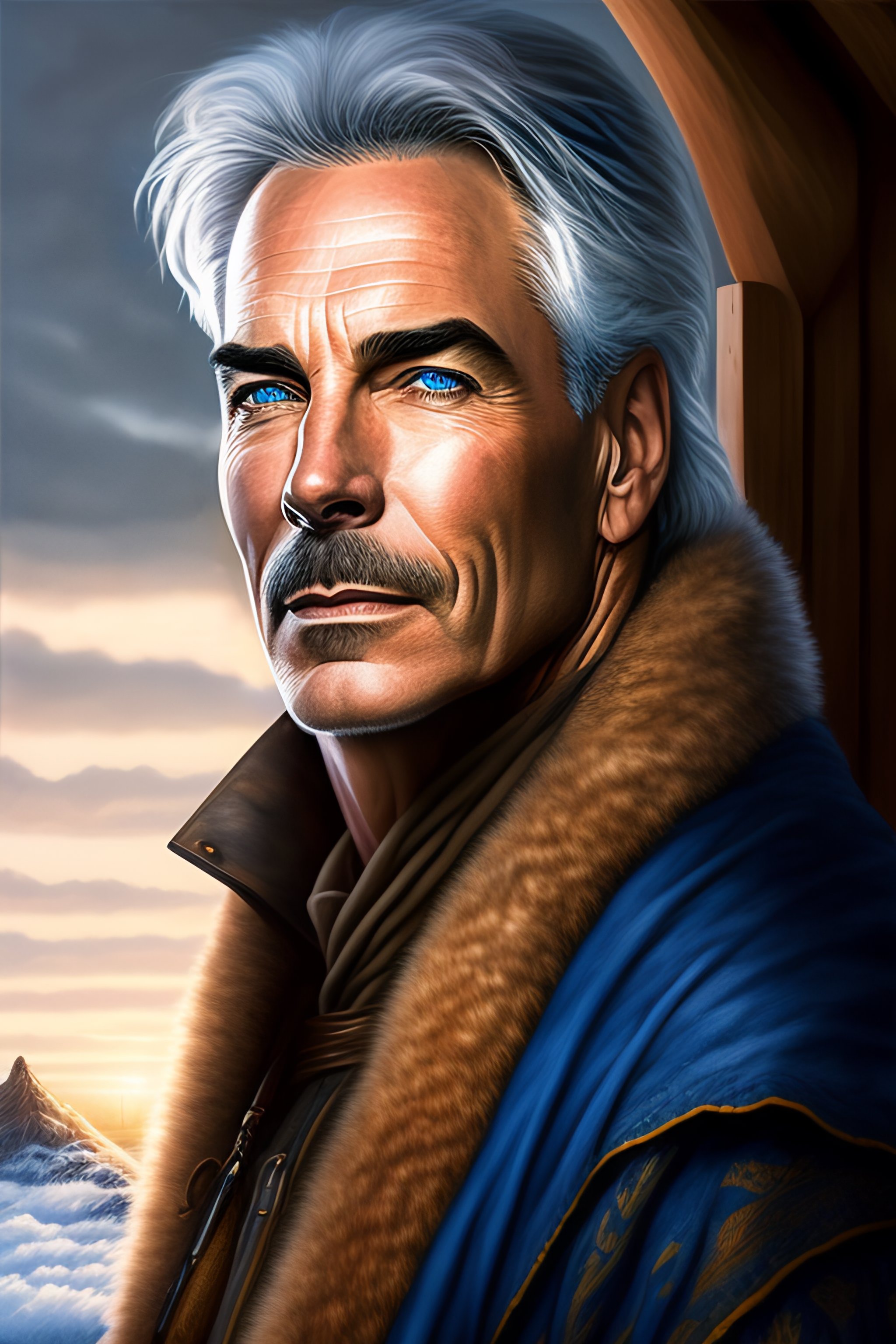Lexica - Epic portrait, dangerous wise man, Mark Harmon, serious, deep ...