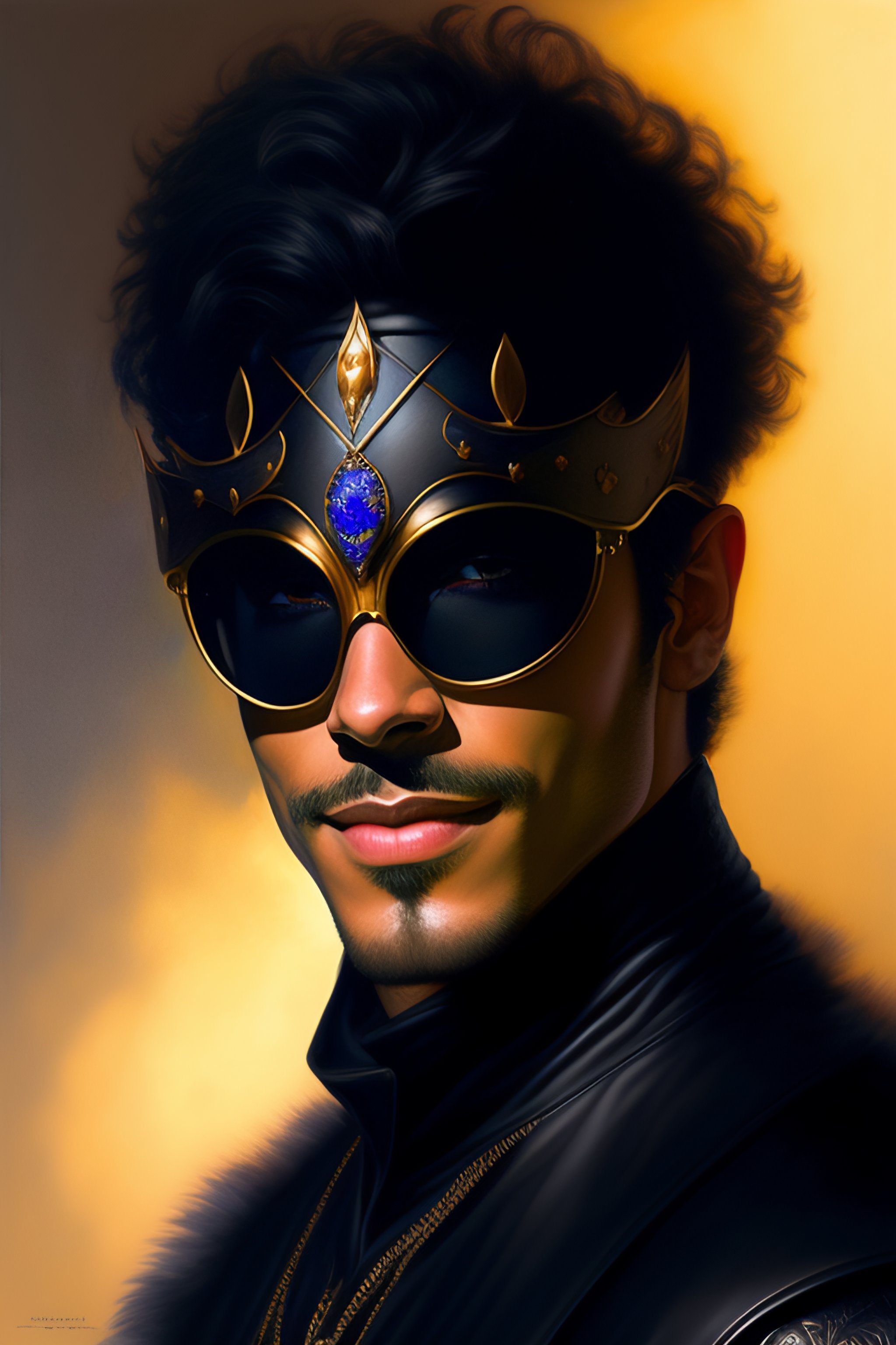 Lexica - Portrait of a young man in a raven masquerade mask, dark ...