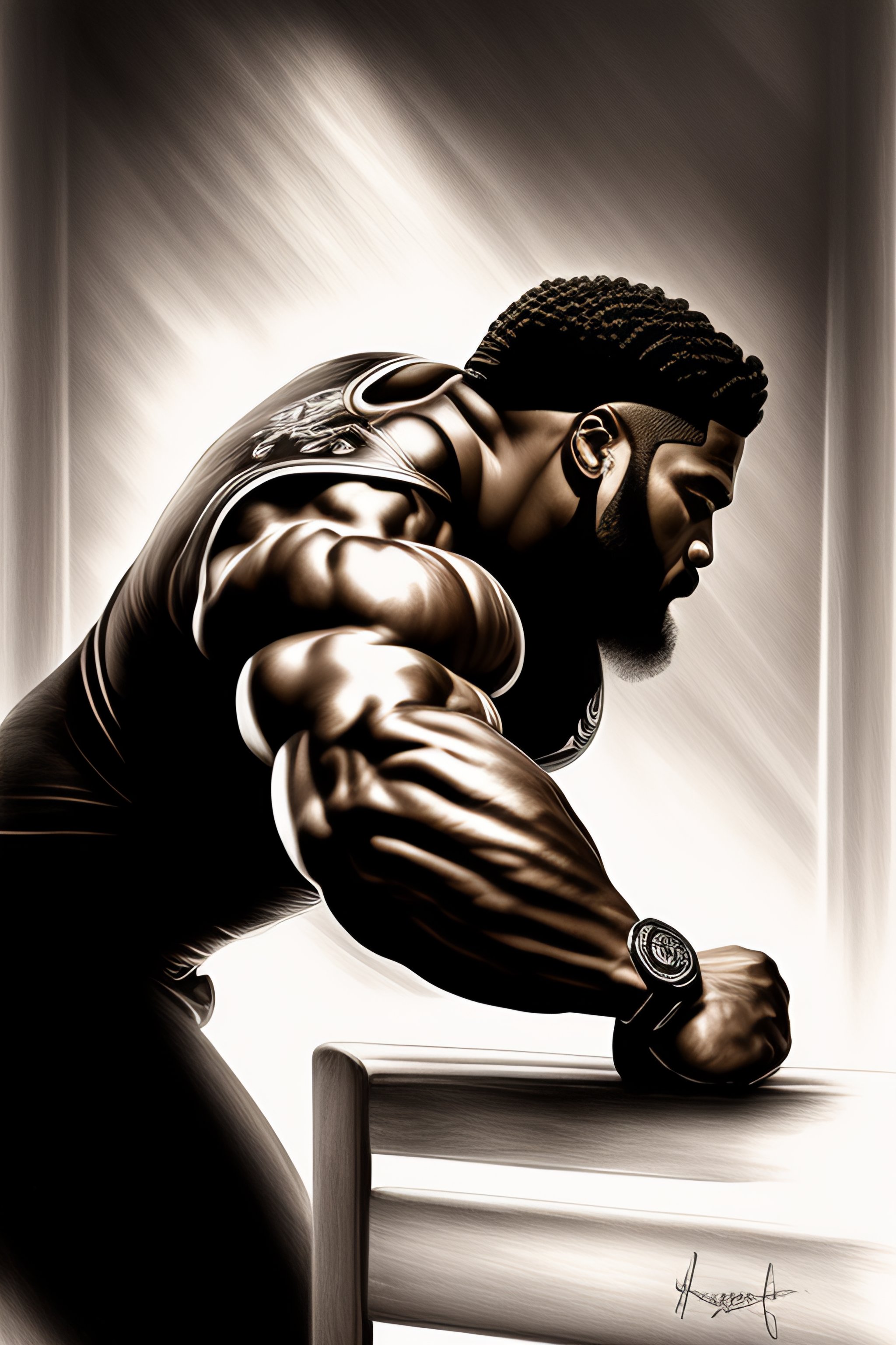 Lexica - Big strong arm armwrestling drawing sketch