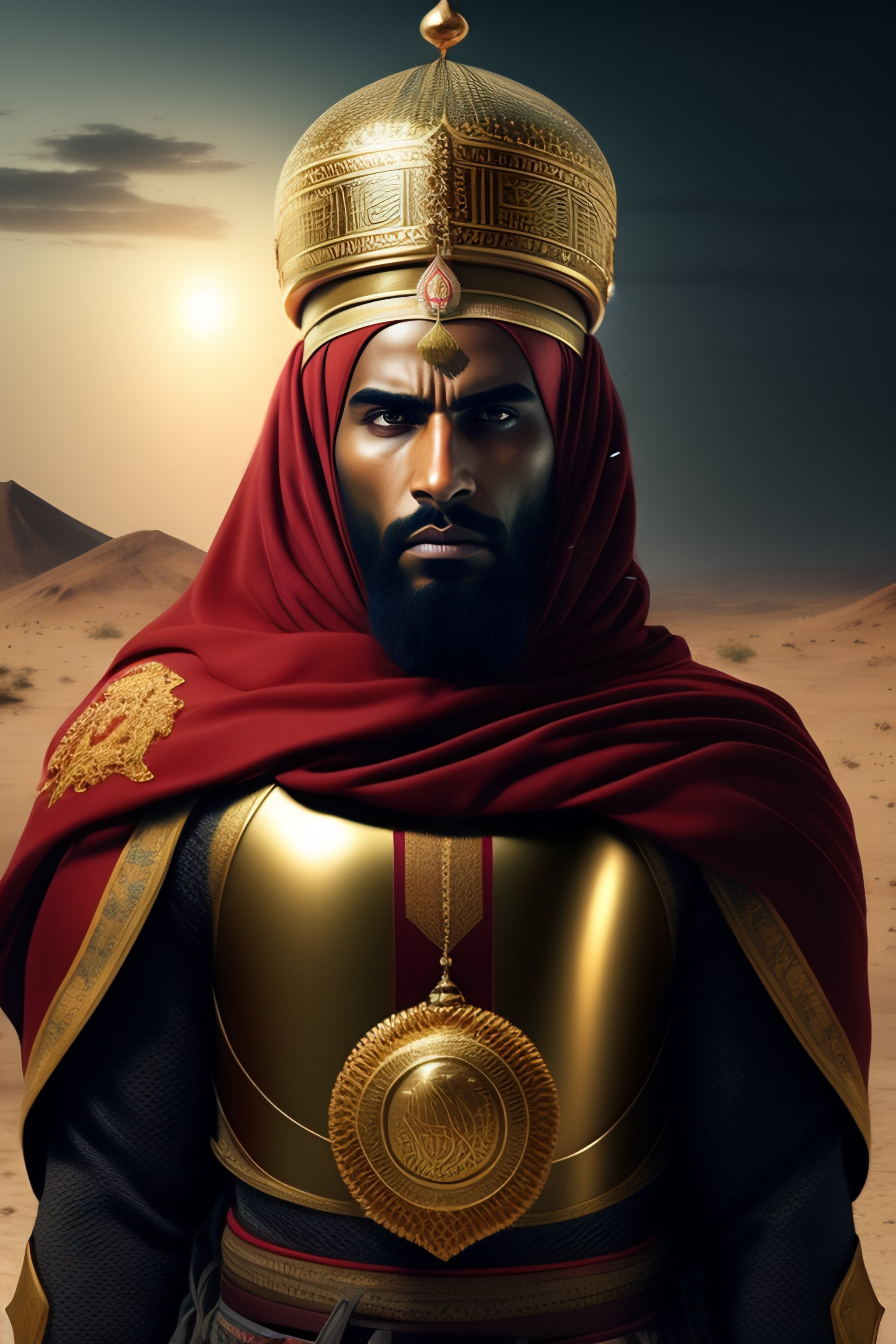 Lexica - Portrait of a Islamic war general, surreal, realism, CGI ...