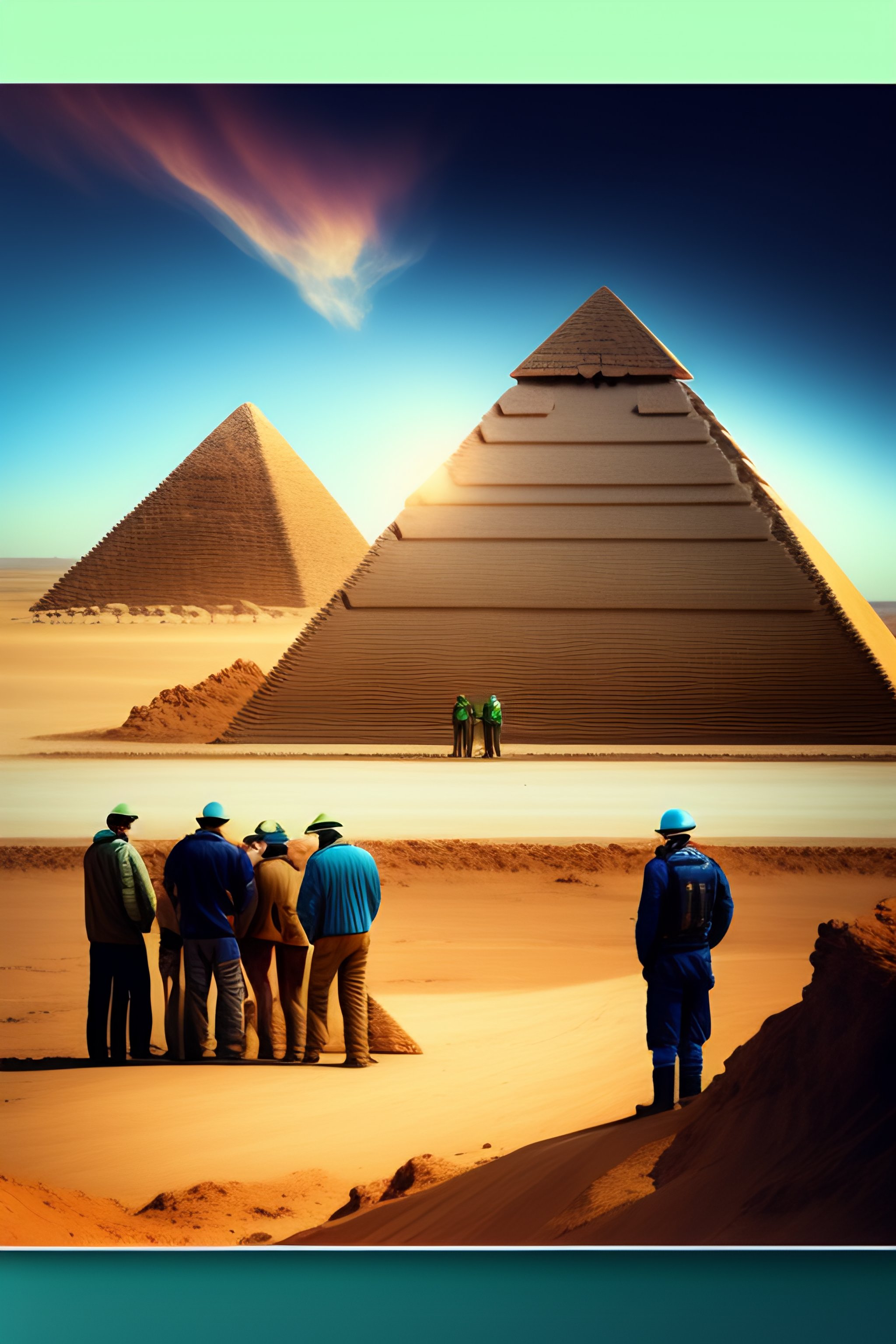 Lexica - Portrait of a random time traveller taking selfie with workers ...