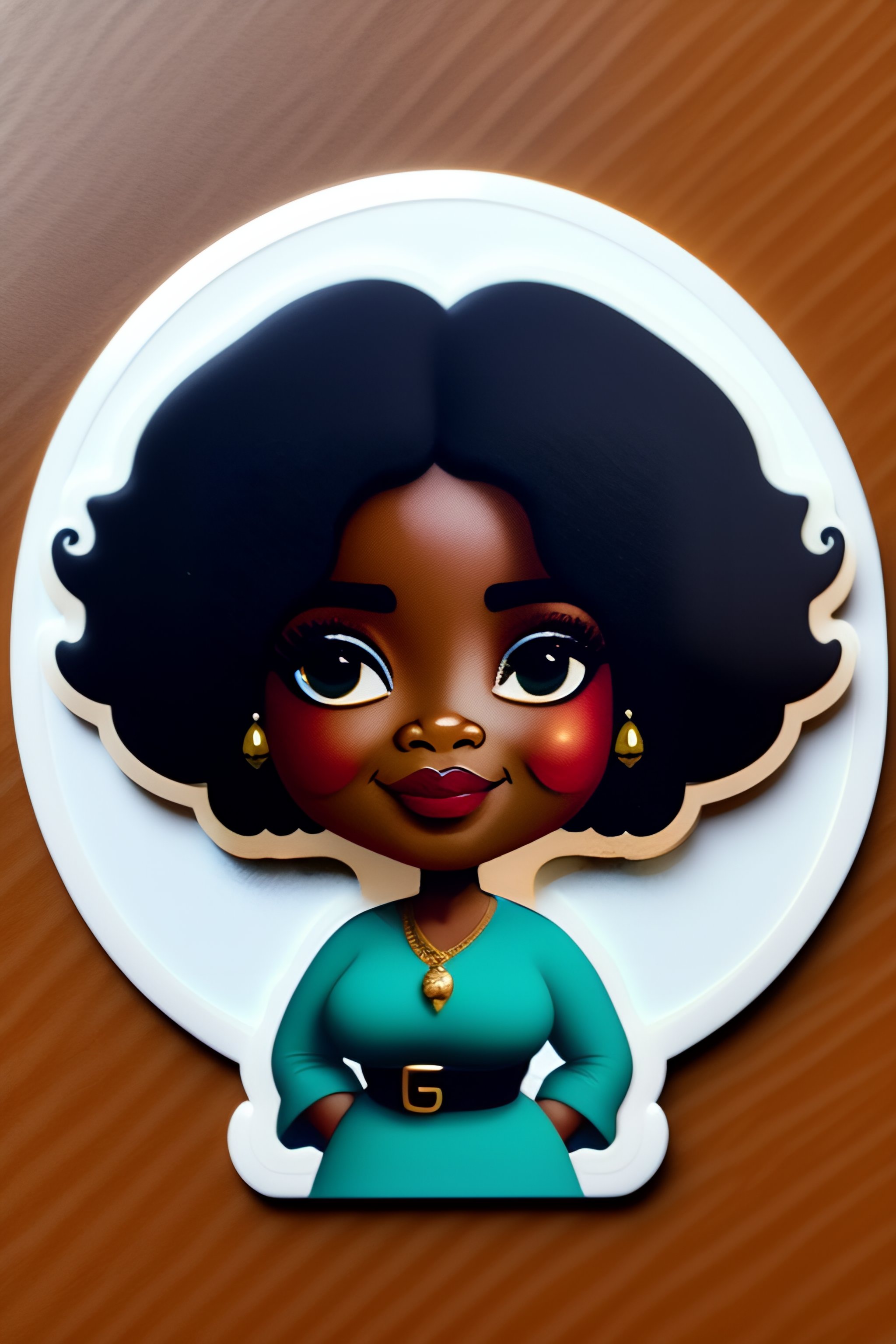 Lexica - A die cut sticker of a cute oprah with big sad eyes in the ...
