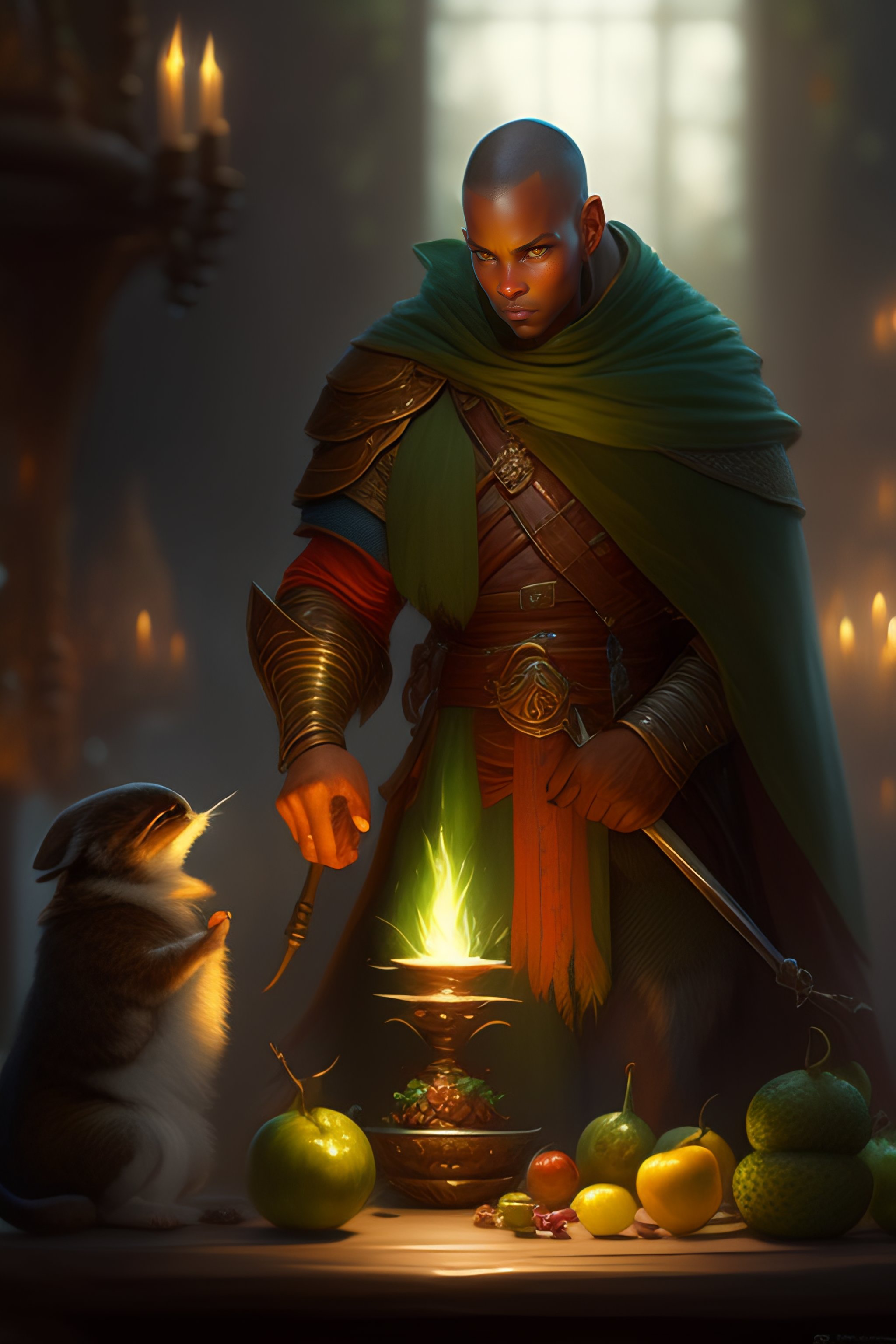 Lexica - Green worm on the table, by justin gerard and greg rutkowski ...