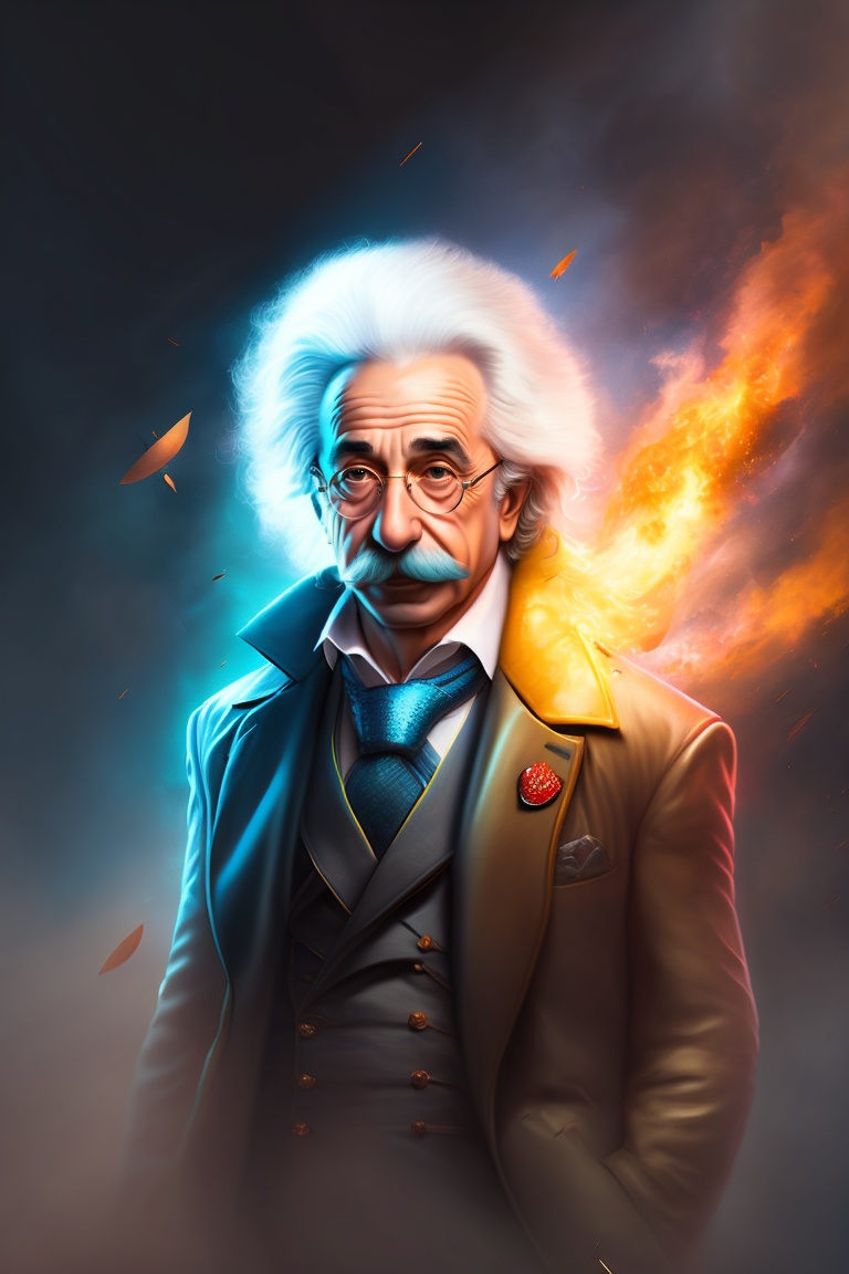 Lexica - Albert Einstein as a superhero, action movie poster