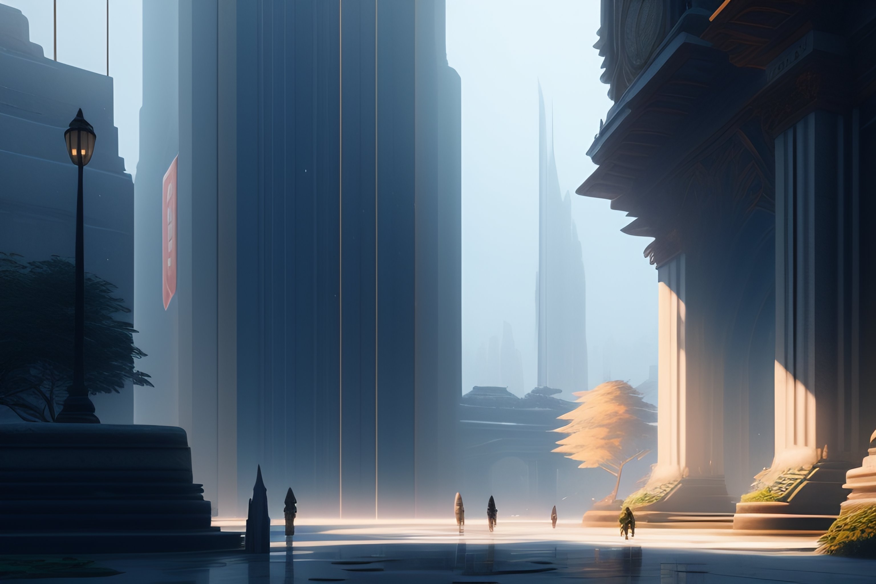 Lexica - A city of white and gray stones, abandoned, haunted by a few ...