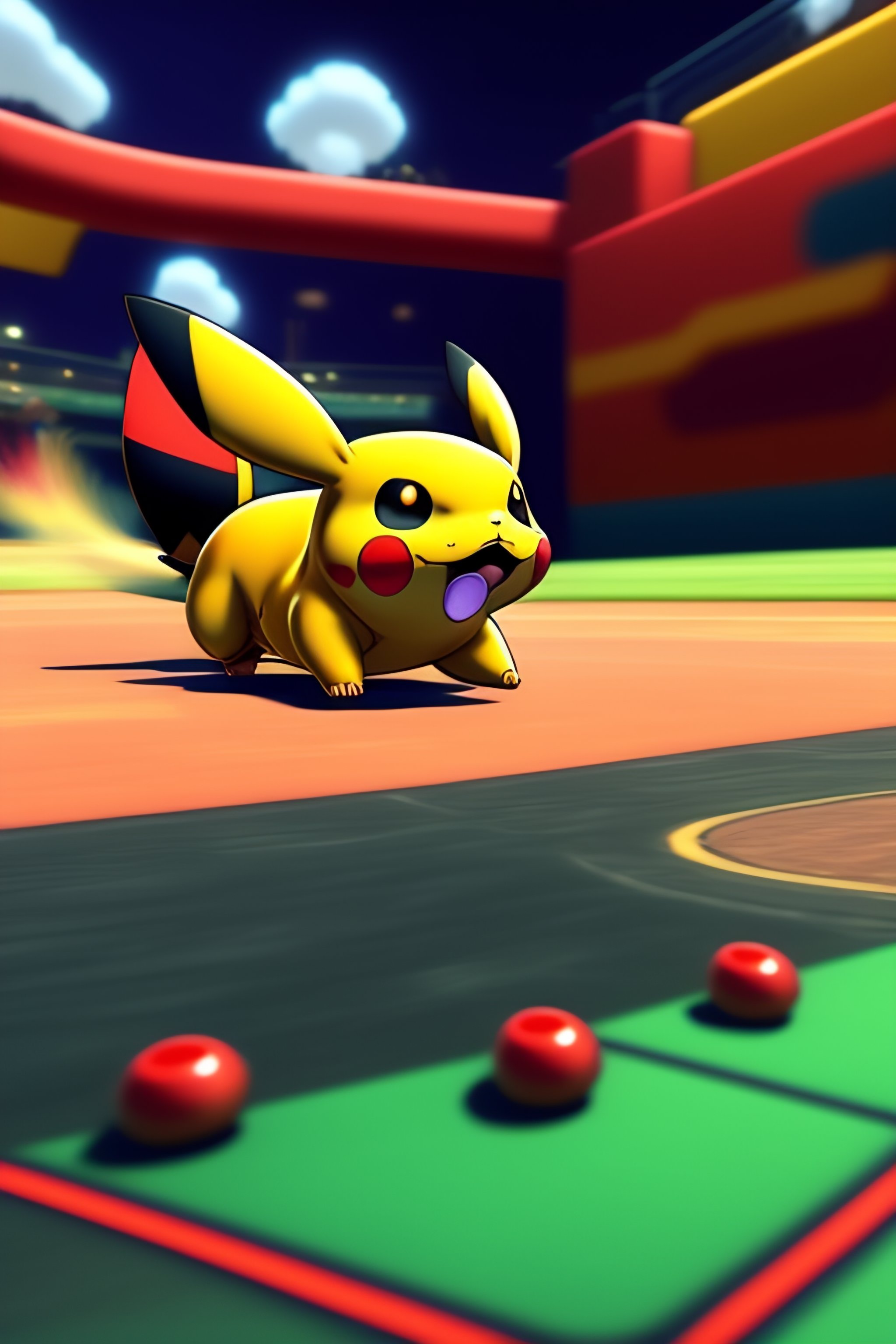 Lexica - A gameplay screenshot of the game "pokemon pikachu karting"
