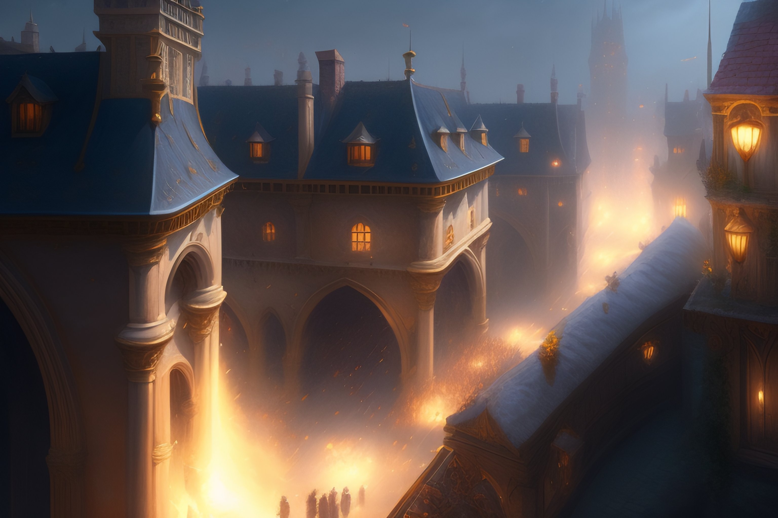 Lexica - Medieval cityscape, aerial view, game art, concept art, deep ...