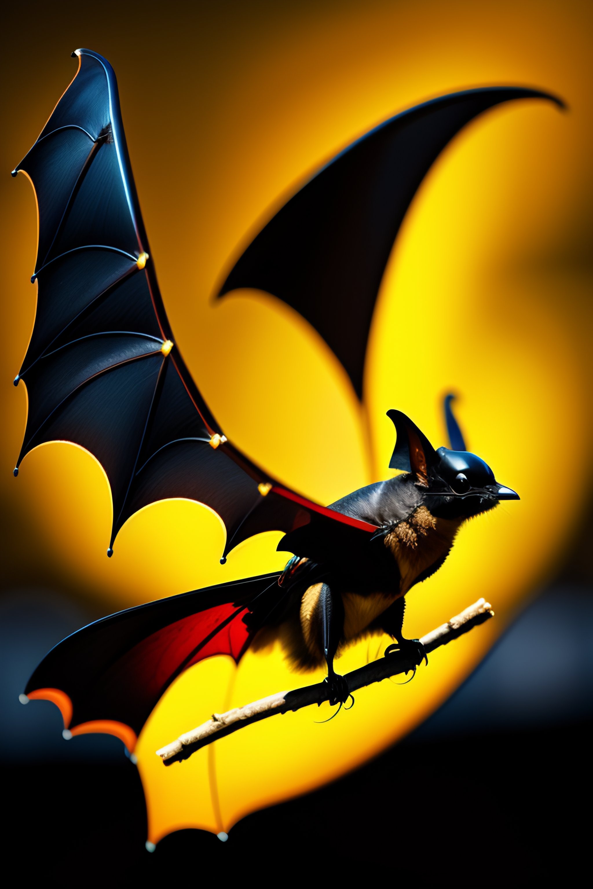 Lexica - Bat with spread wings holding in its claws the inscription veit yellow