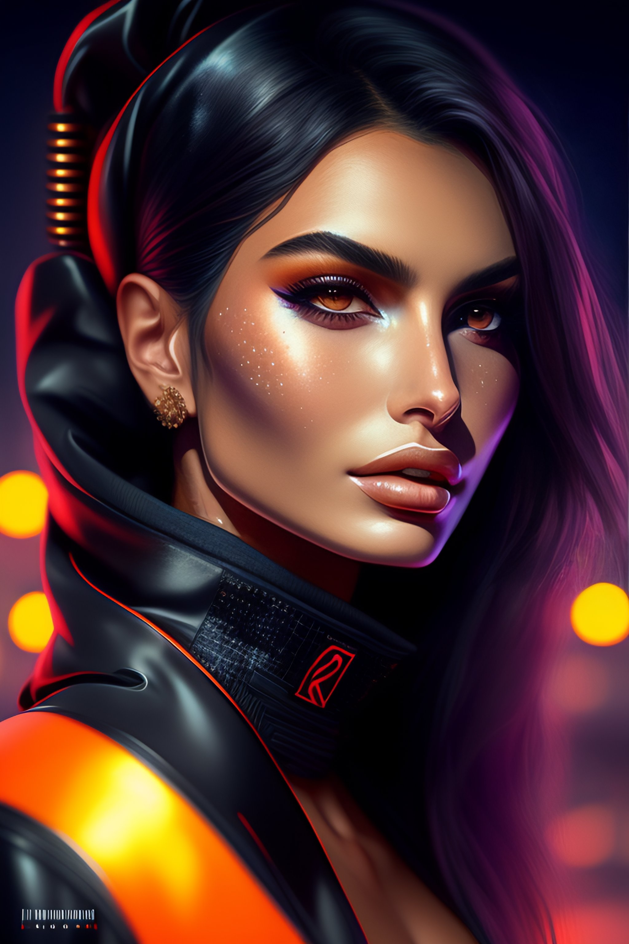 Lexica - Emily ratajkowski detailed portrait Neon Operator Girl ...