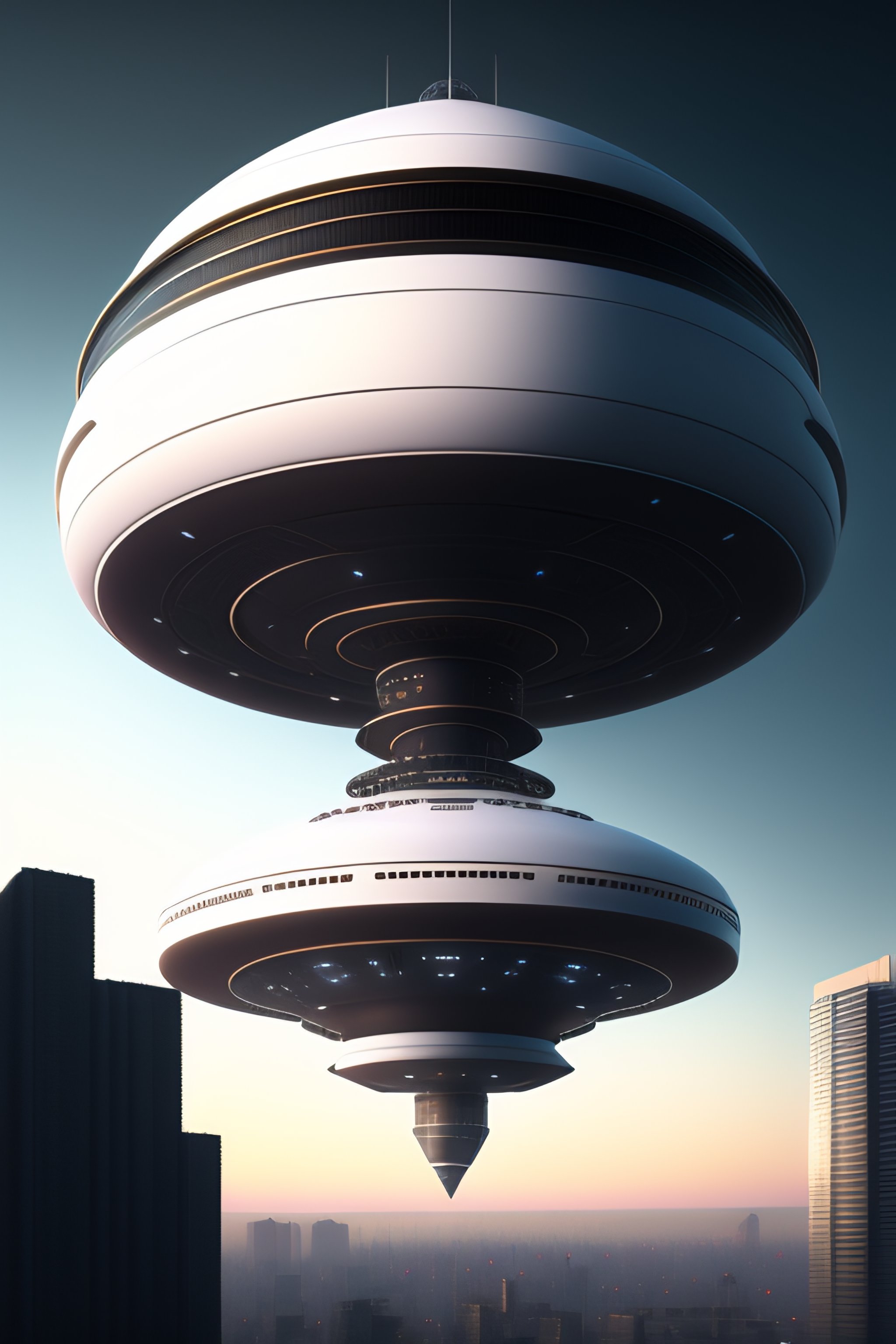 Lexica - A UFO, renderwidth : 8 3 2 height : 1 0 8 8,, cyberpunk, white ...
