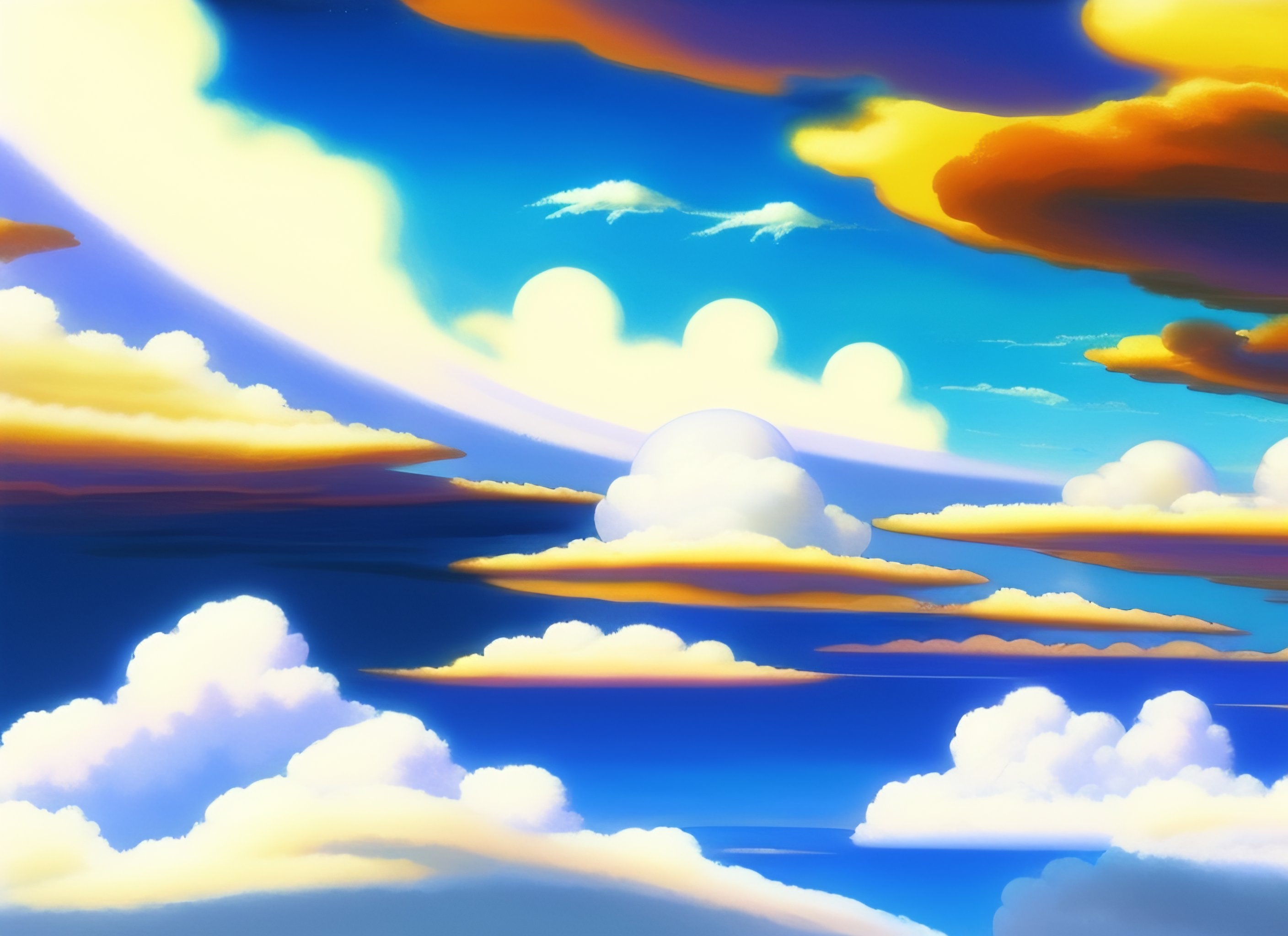 Lexica - The sky with cloud platforms, illustration by ken sugimori ...