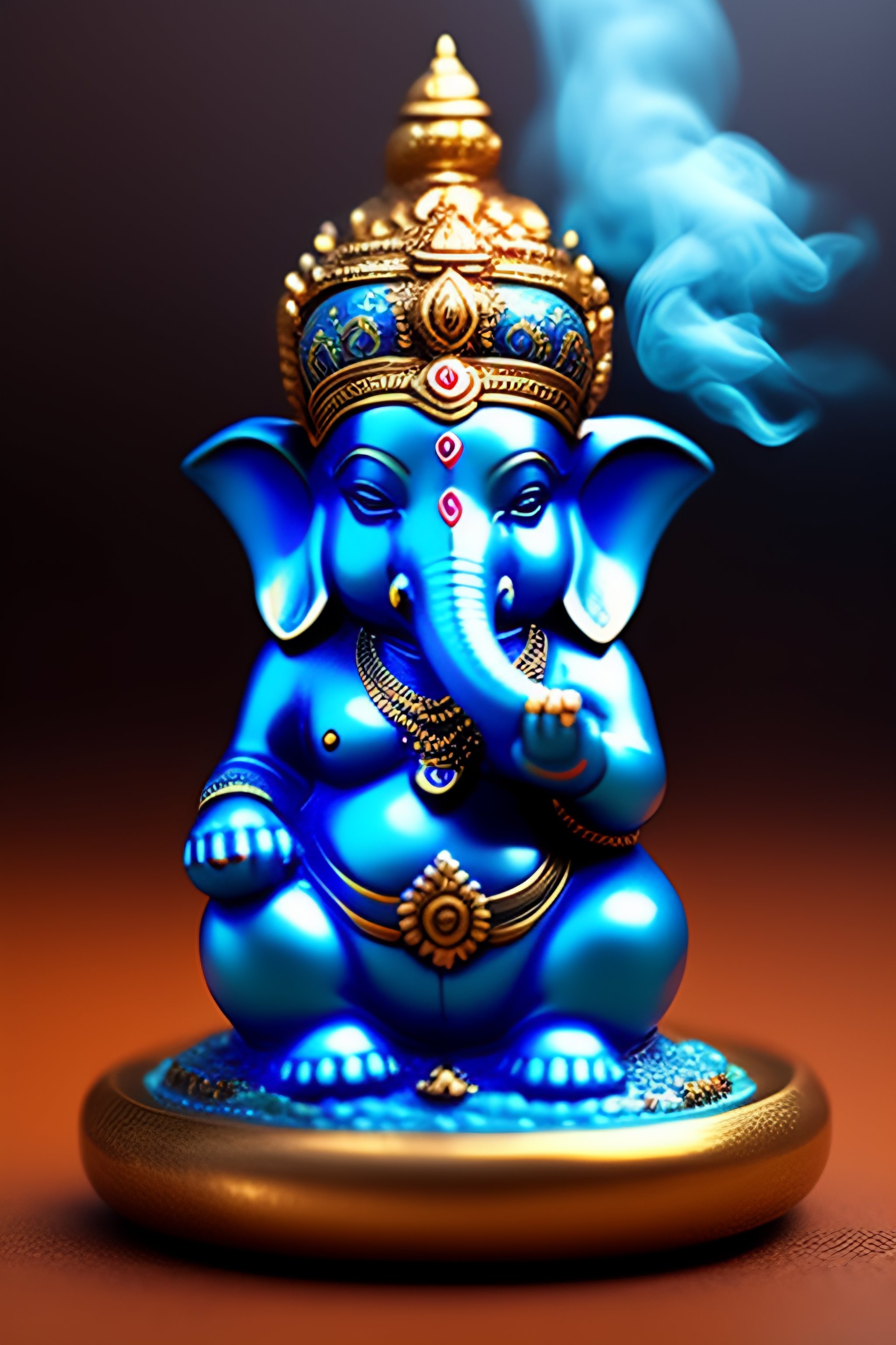Lexica - Beautiful shri lord ganesha small cute statue blue colour with ...