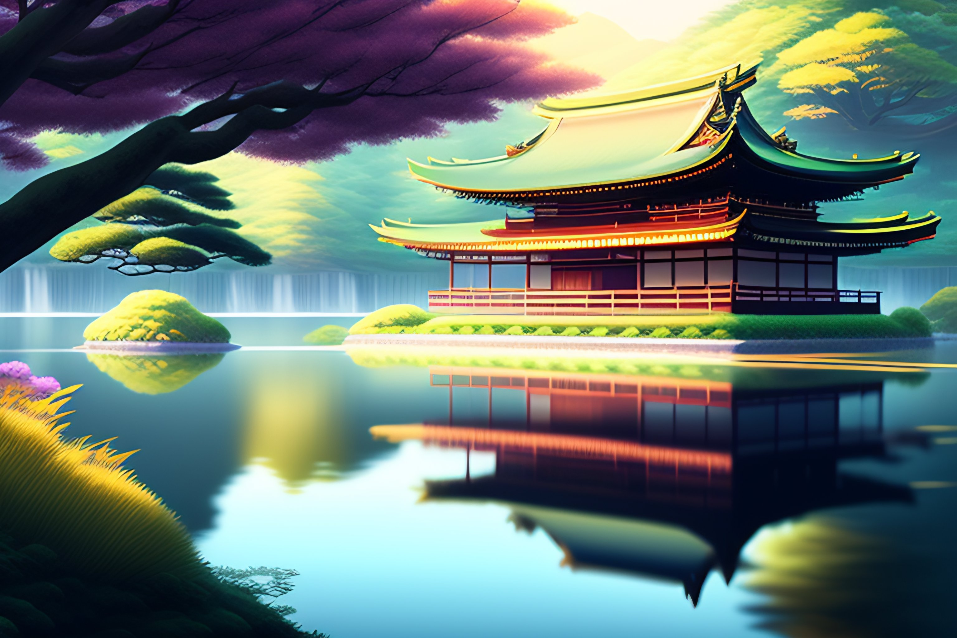 Lexica - Japanese inspired poster, beautiful japanese architecture and ...