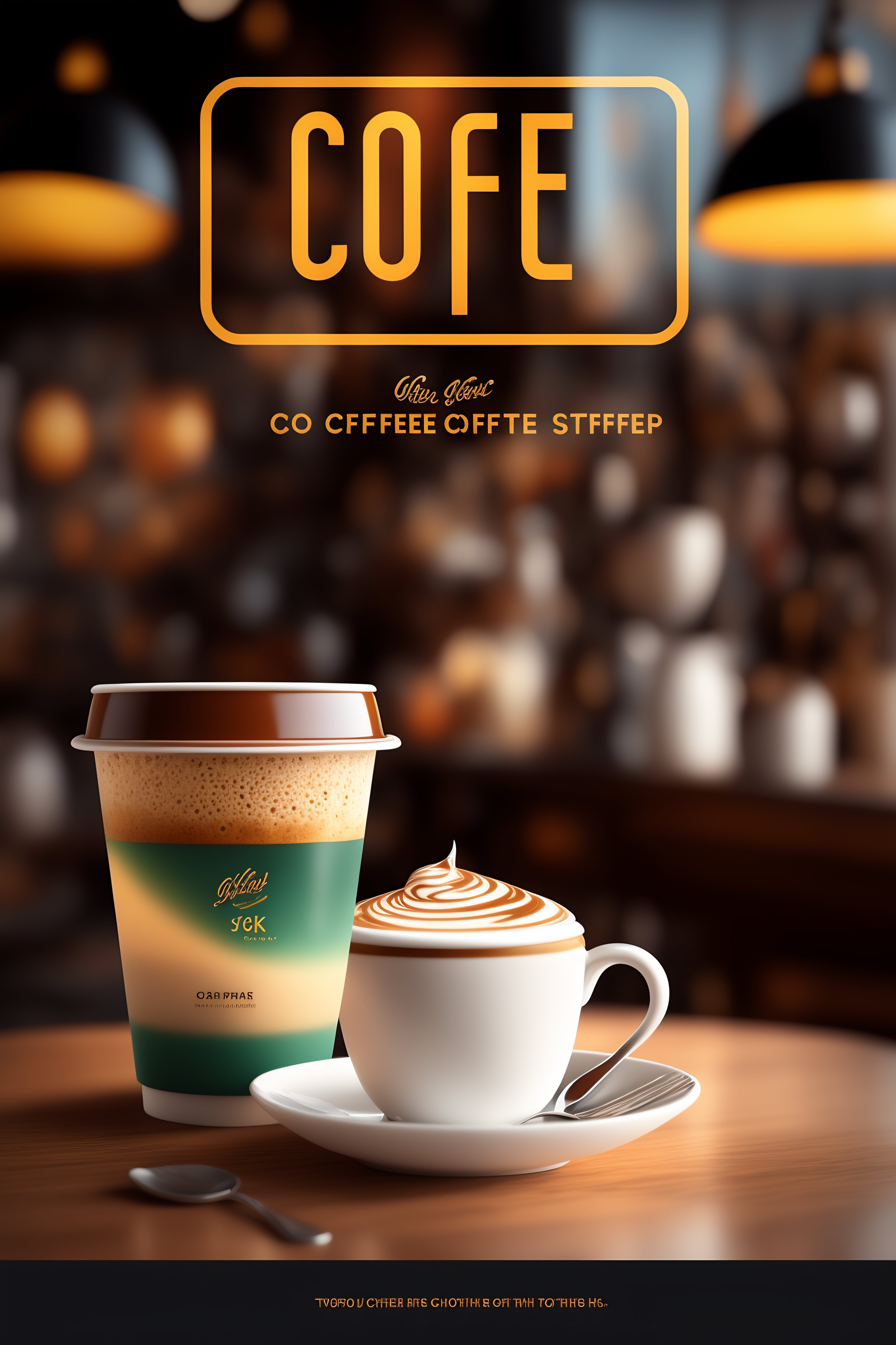 Lexica - Advertisement for a coffee shop post a real scene photoshop ...