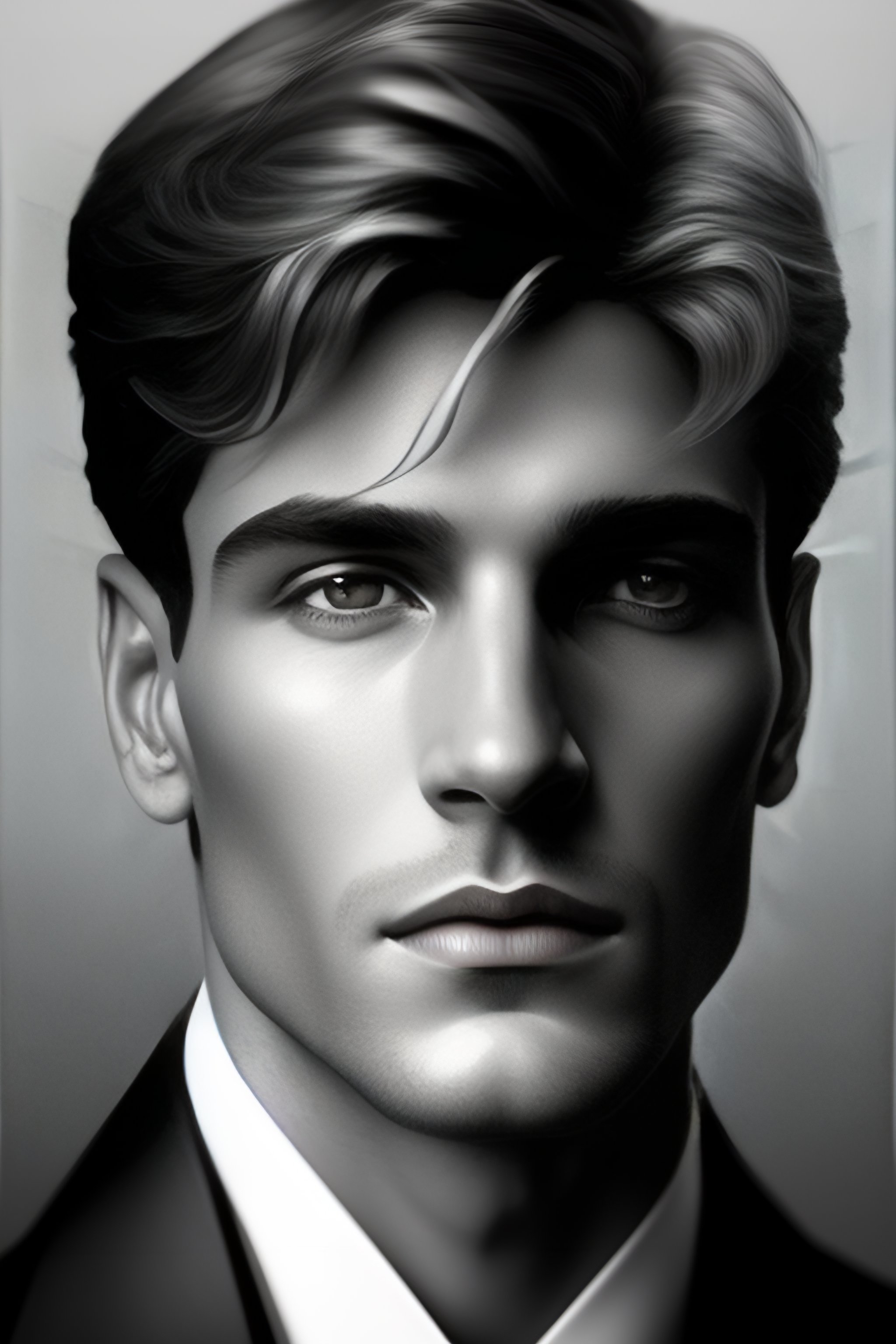 Lexica - Hyperrealist portrait of male by david hockney and alphonse ...