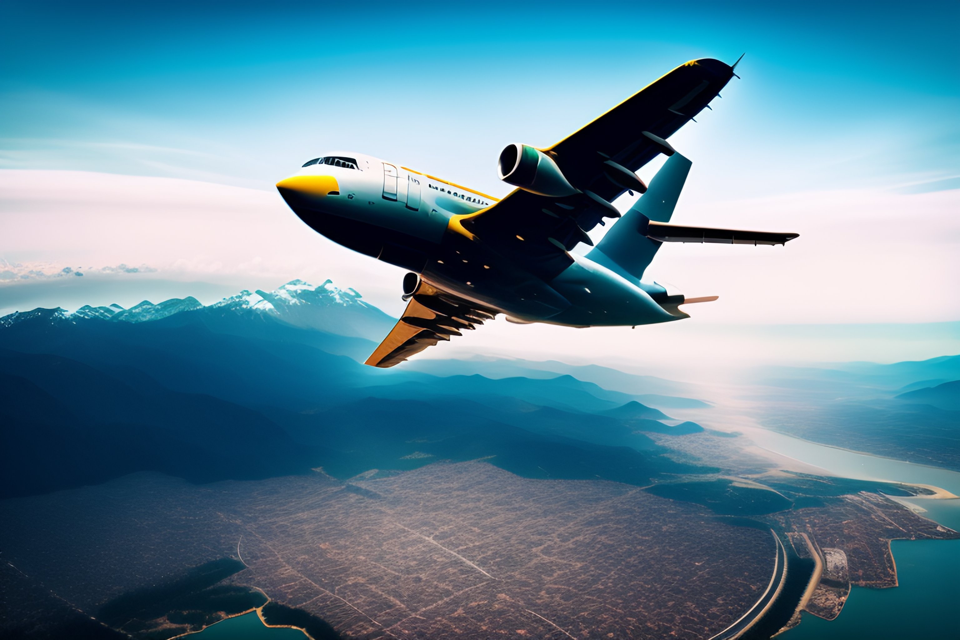 Lexica - Flying human over city