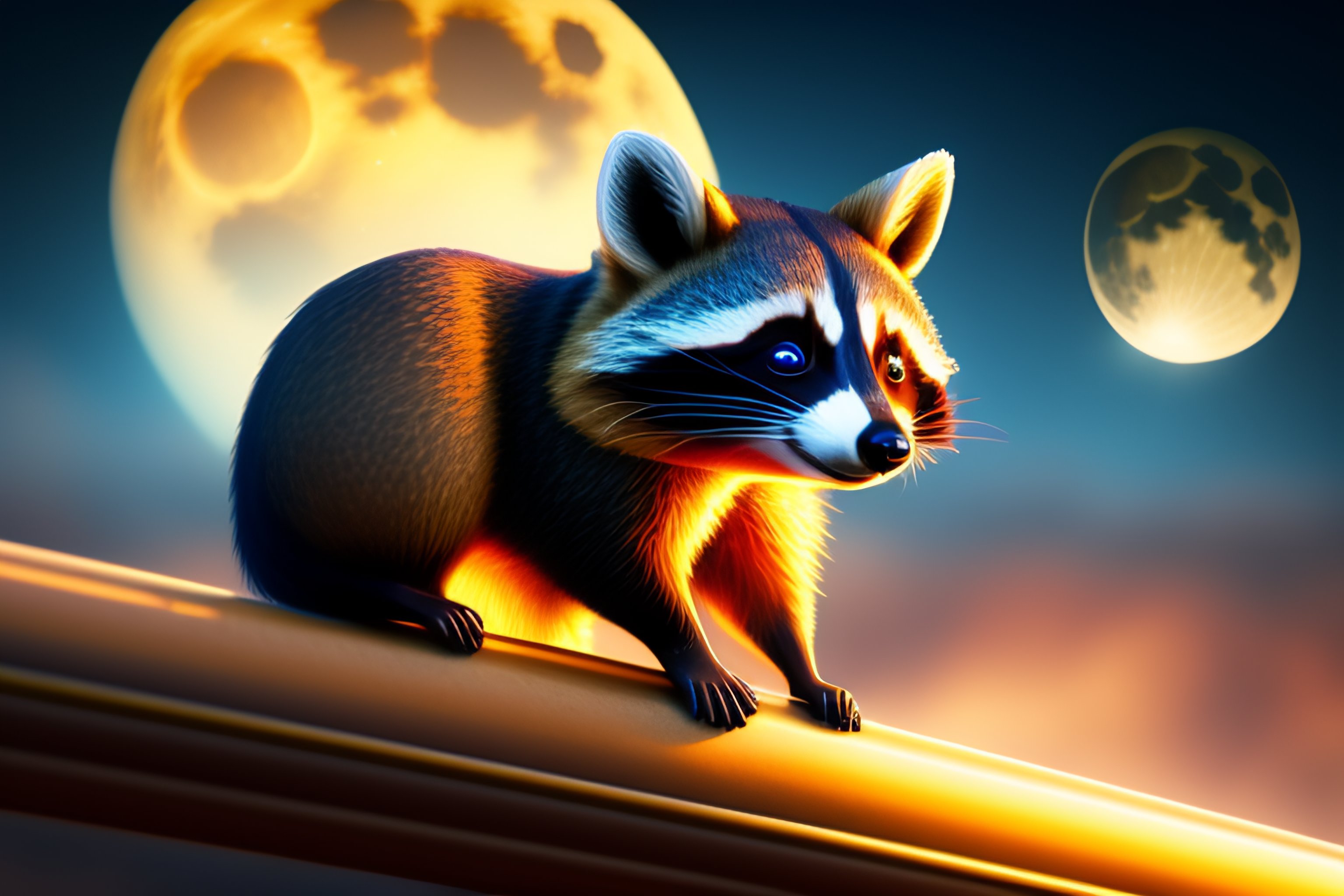 Lexica - Raccoon in a steampunk unform riding on a huge rocket with ...