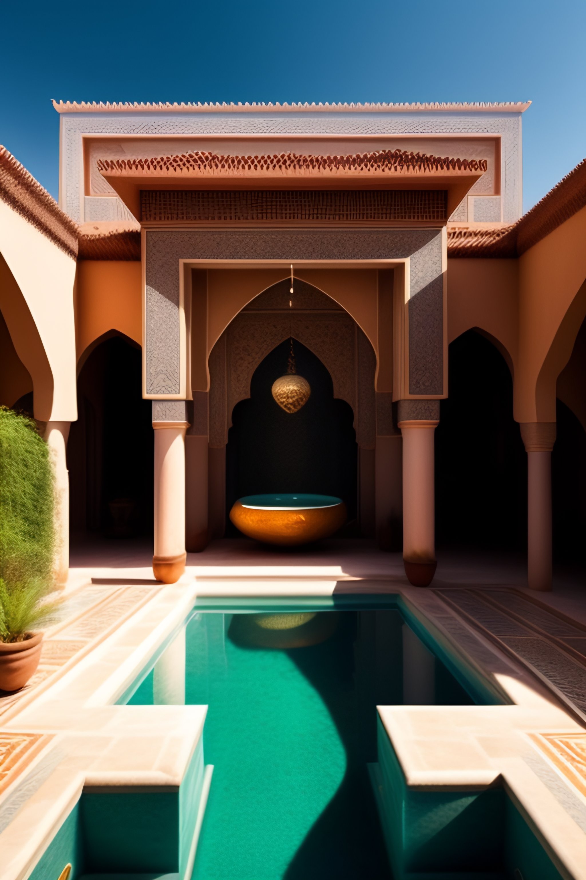 Lexica - Modern moroccan architecture house with fountains