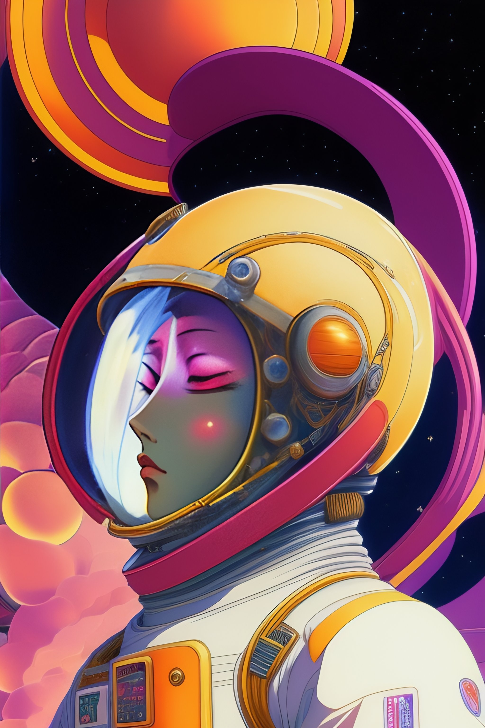 Lexica - 90s anime vintage anime a horrorAstronaut meditating in front ...