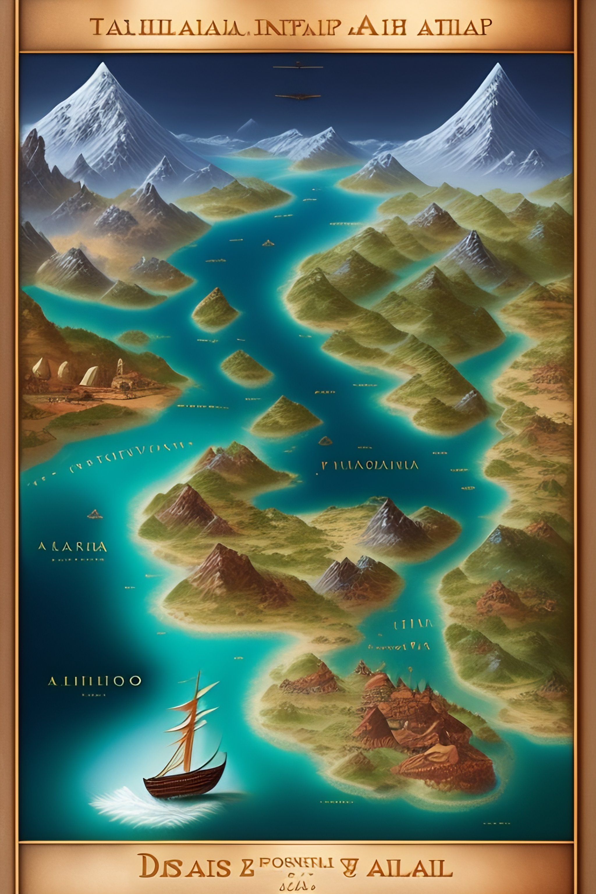 Lexica - Realistic atlas style fantasy map