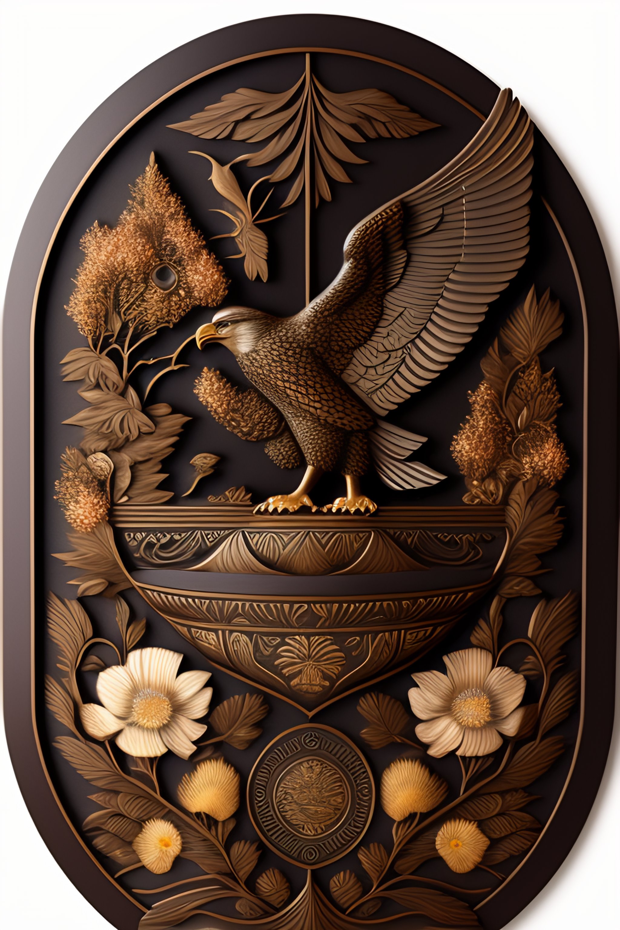 Lexica - An eagle, bear, wolf, orca totem with back view and fish ...