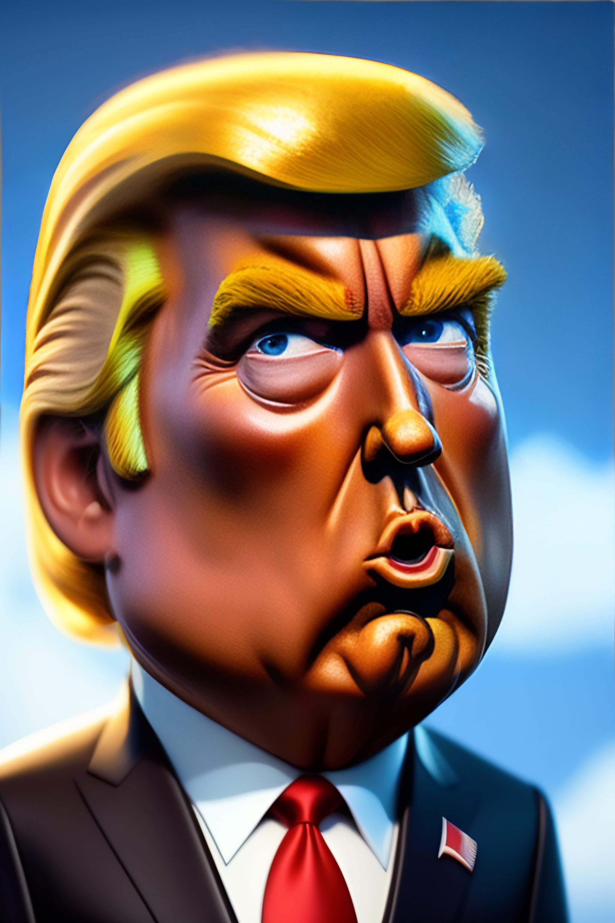 Lexica - Donald trump cartoon, Pixar style animation, mutated face ...