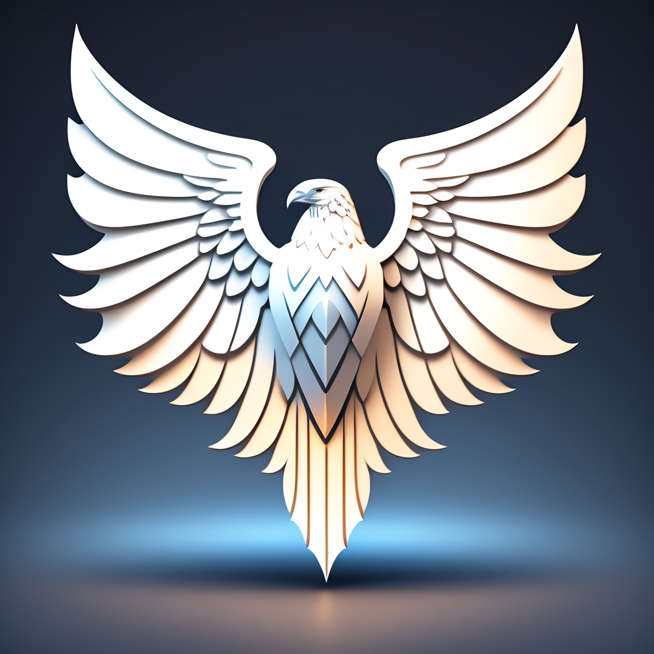 Lexica - Geometric white eagle displayed inside a monitor screen, icon ...