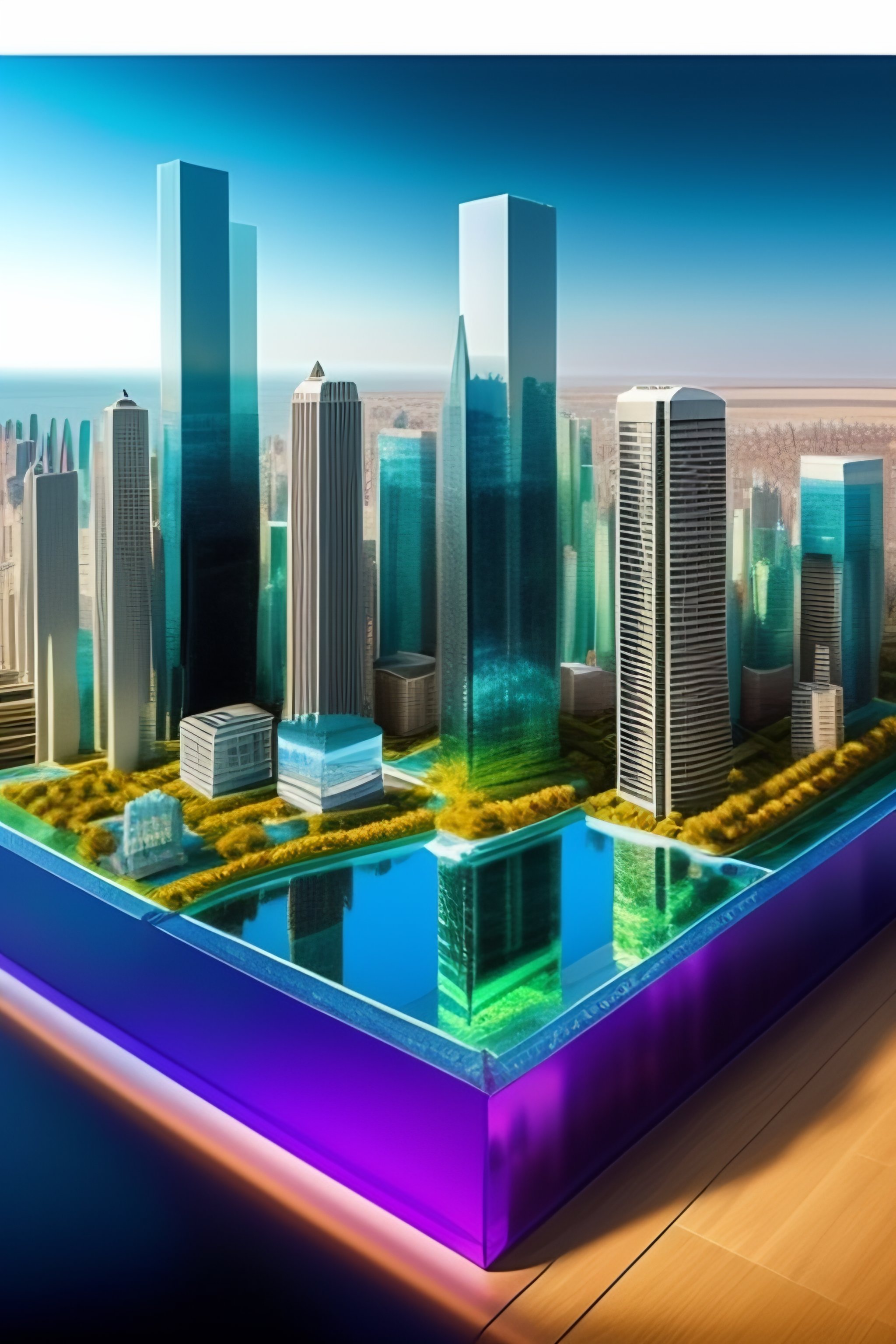 Lexica - City made entirely out of glass, water, and prisms.