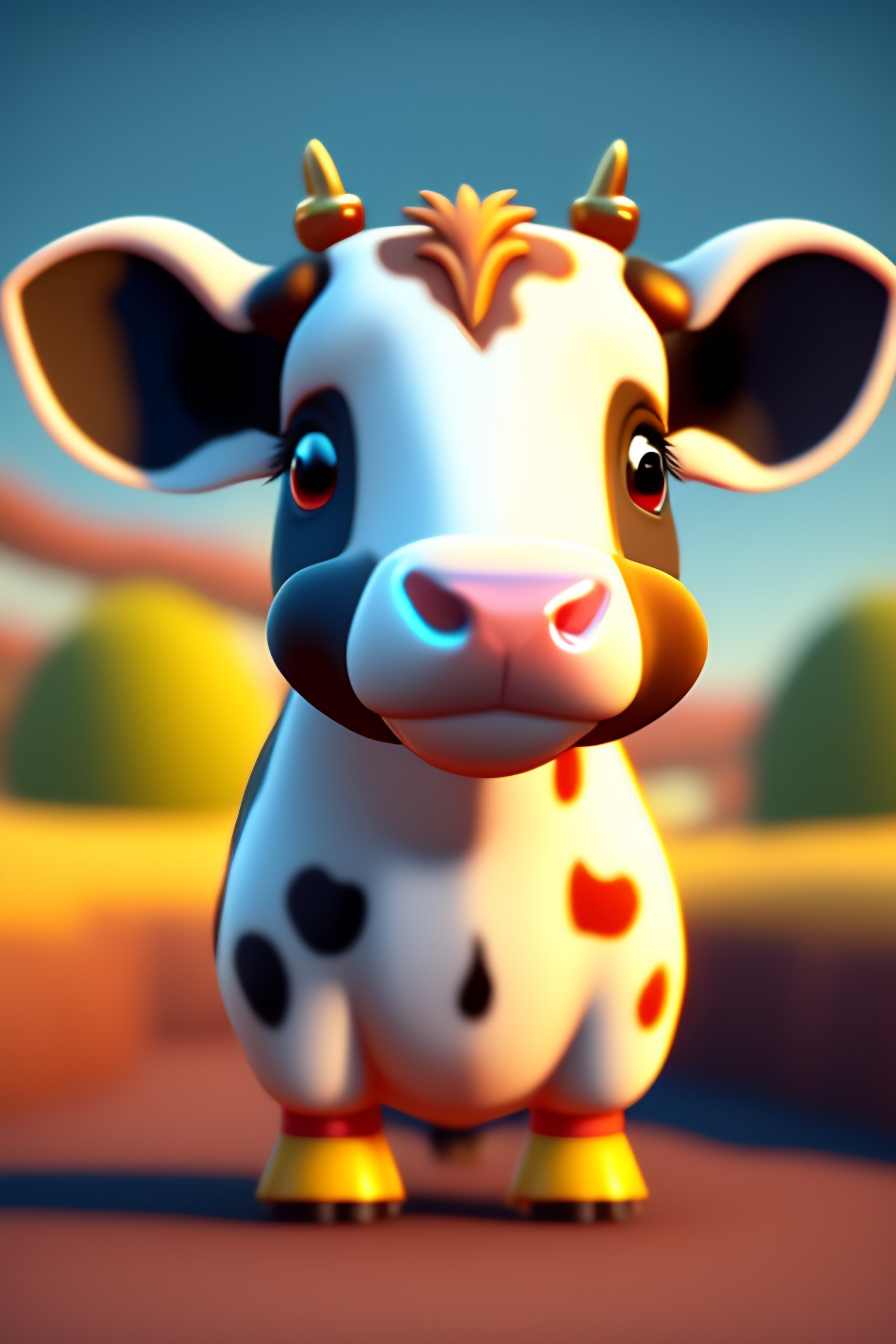 Lexica - Happy cute cow cartoon character in old Disney style in 2d ...