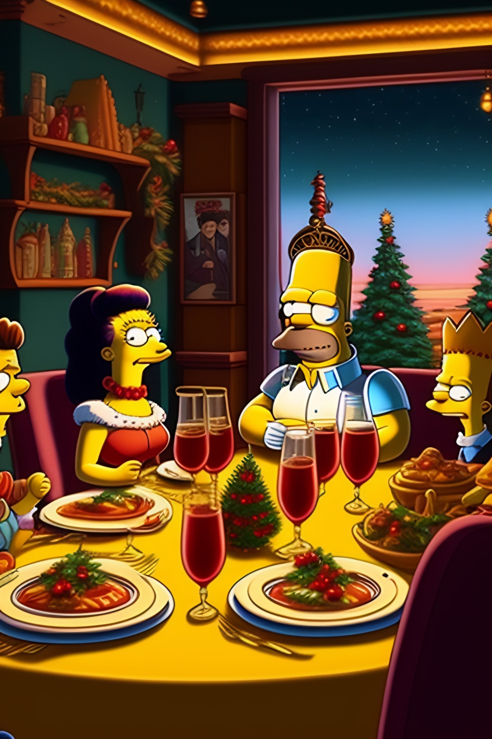 Lexica - The simpsons on a christmast dinner, 25th december