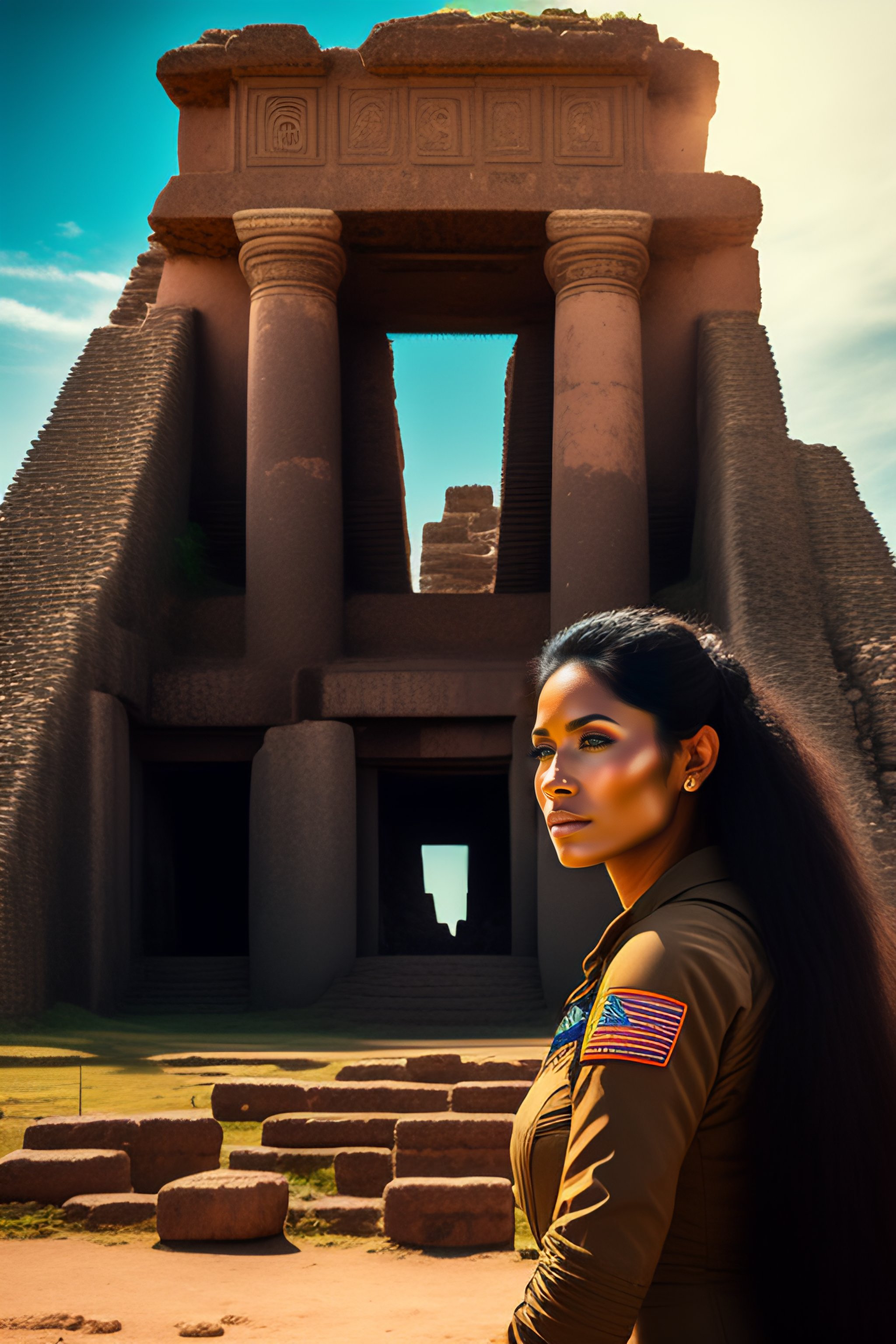 Lexica - A portrait of a astronaut in a ruined Aztec temple