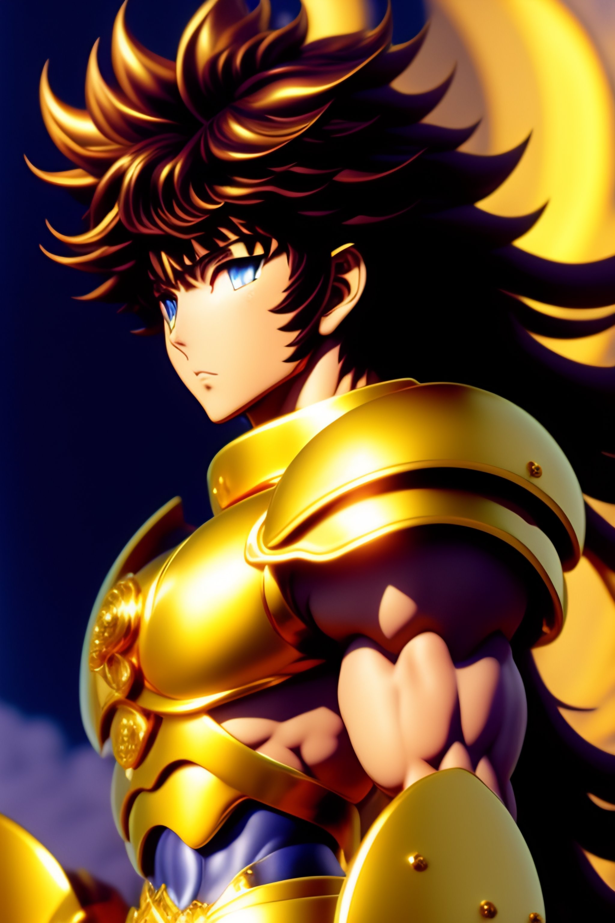 Lexica - Saint Seiya, gold saint, 90’s anime aesthetic