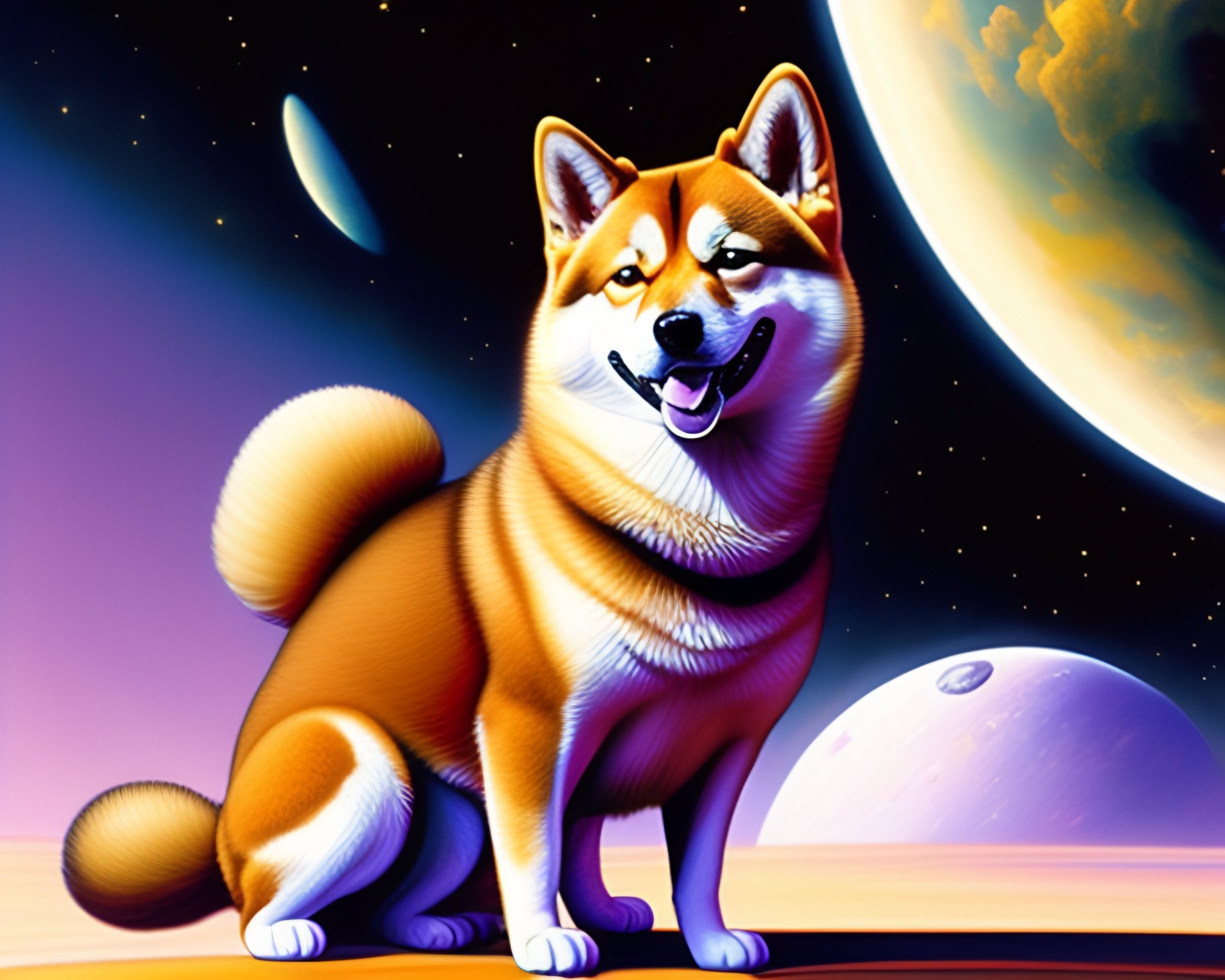 Lexica - Shiba inu on a rocket in space with a smile. concept art by ...