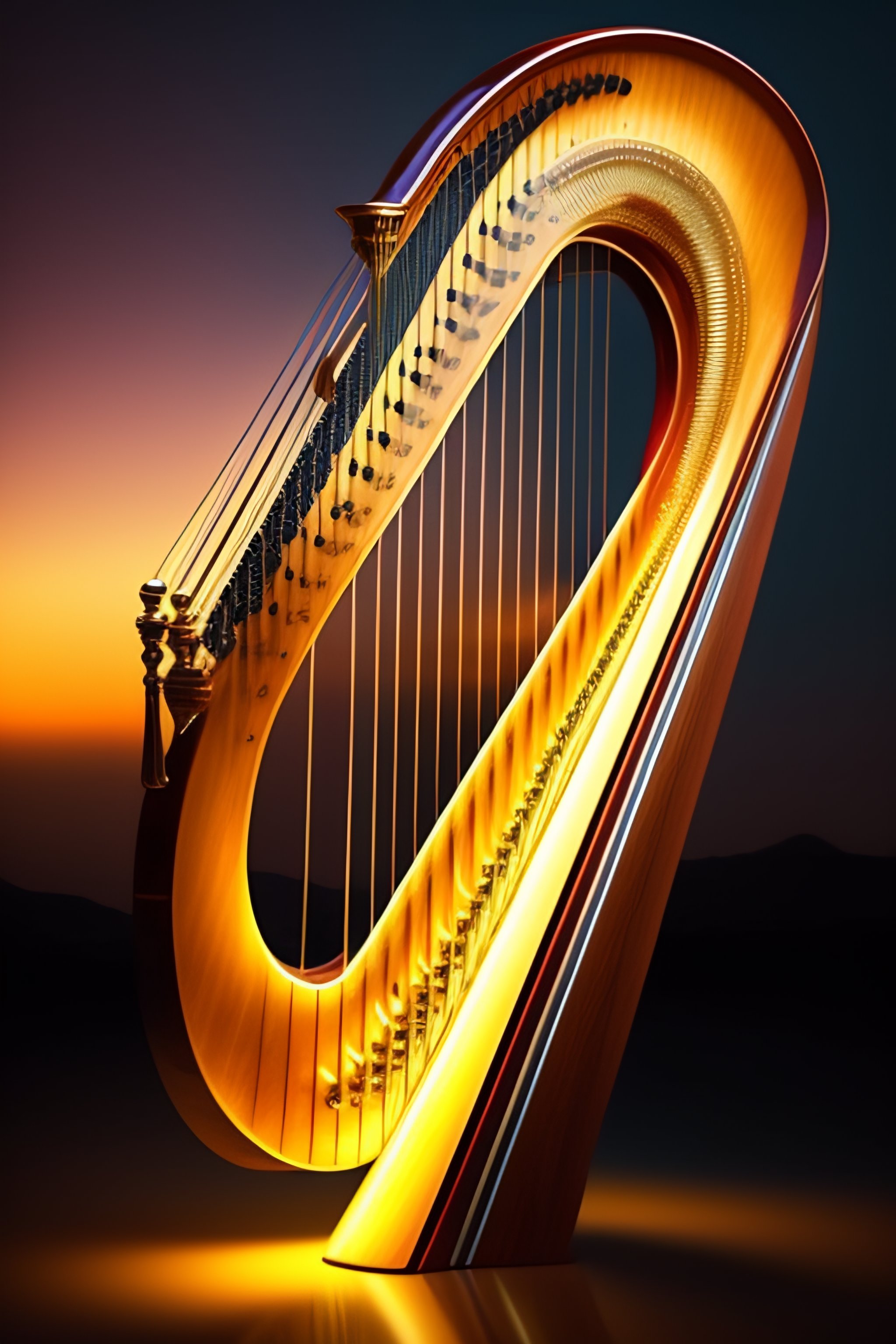 Lexica - Beautiful visual musical notes coming from a harp transforming ...