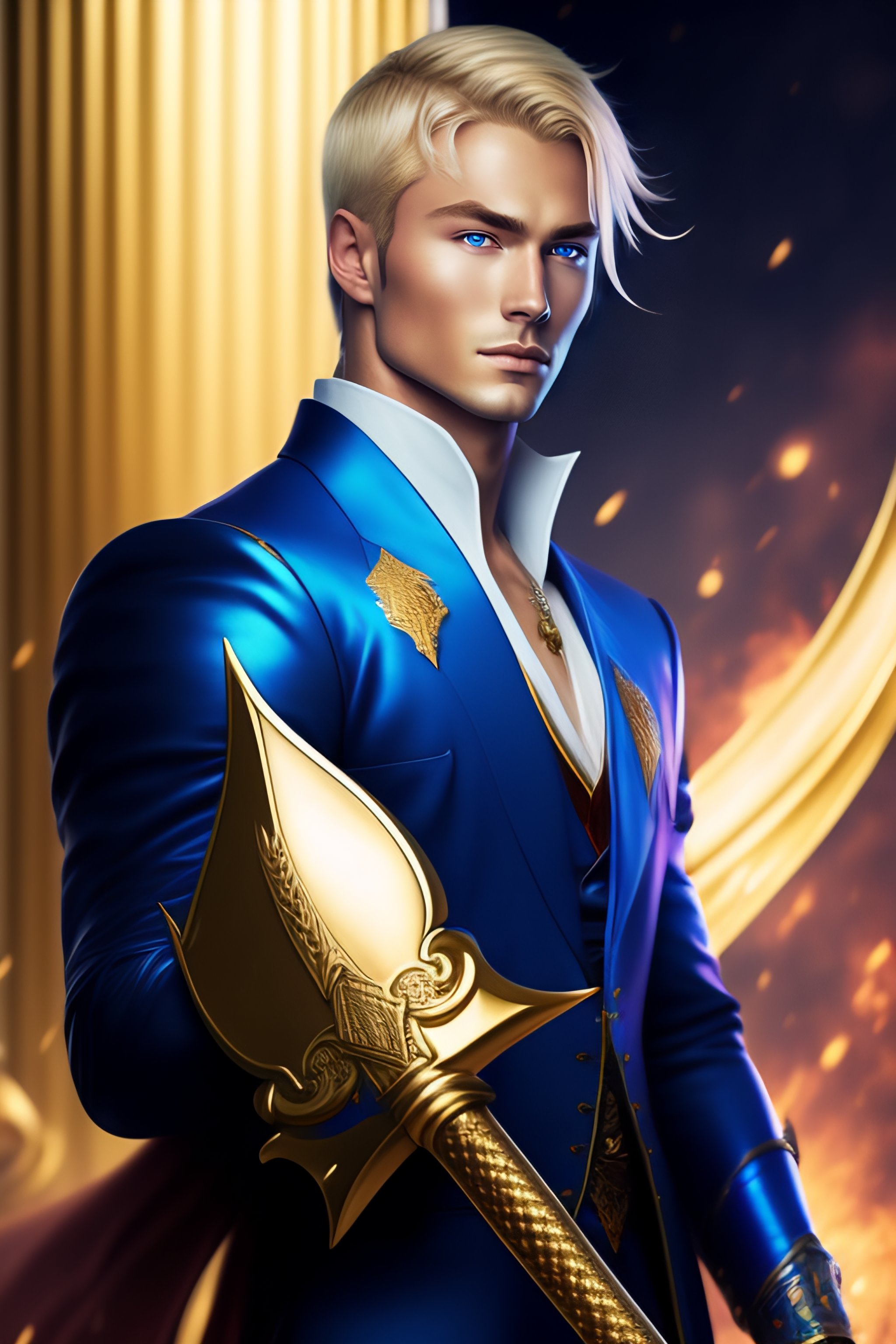 Anime Character Wearing Blue Suit