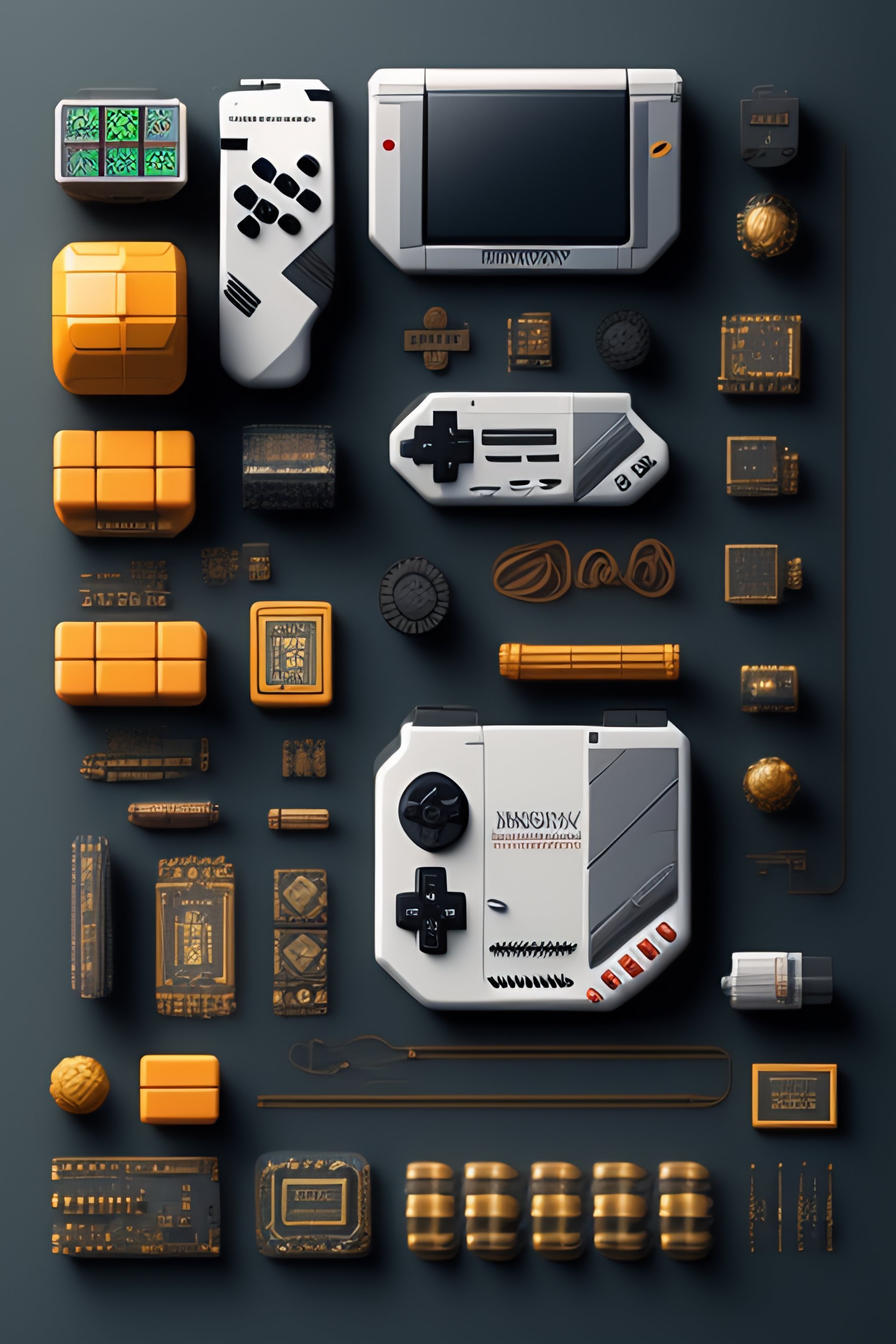 Lexica - Game boy, Costumes and props, Knolling, Knolling layout ...