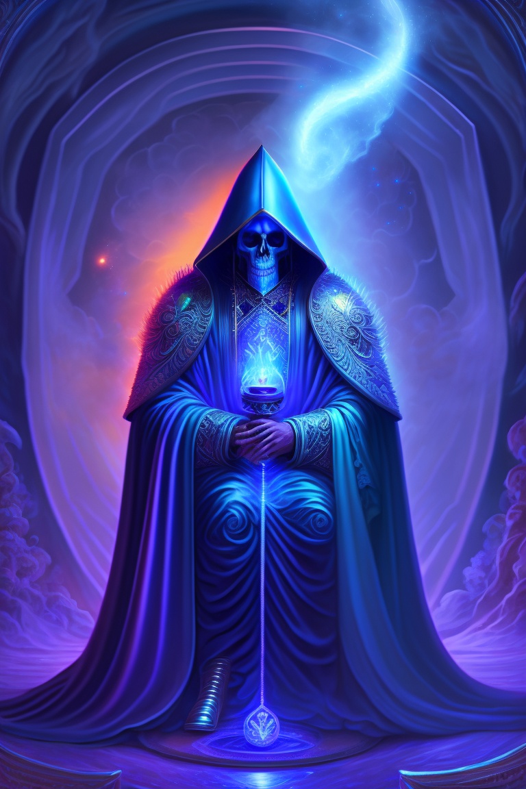 Lexica - Grim reaper, meditation, magic mushroom wearing a dark robe ...