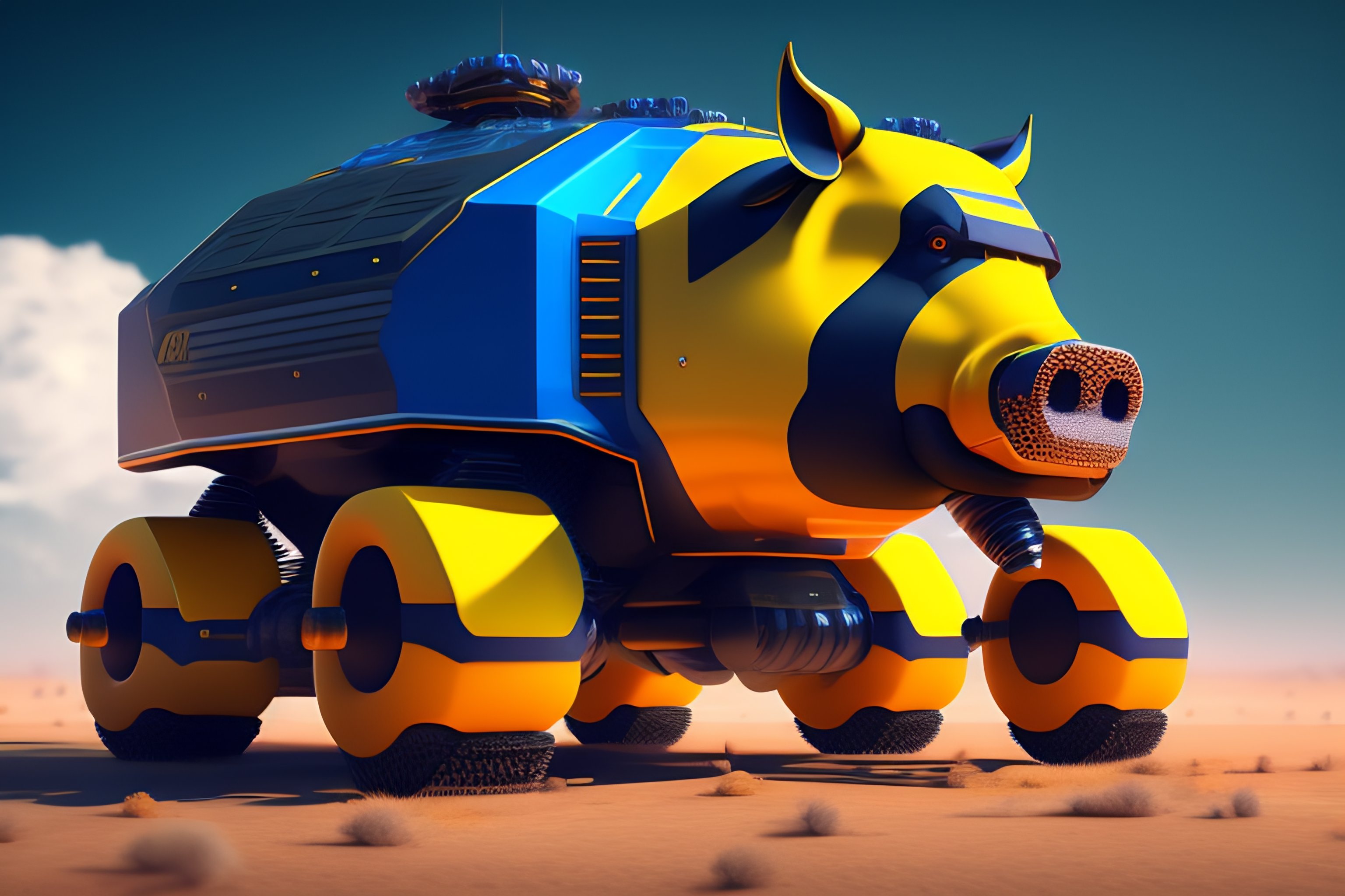 Lexica - (giant pig faced combat mech armed with artillery guns),high ...