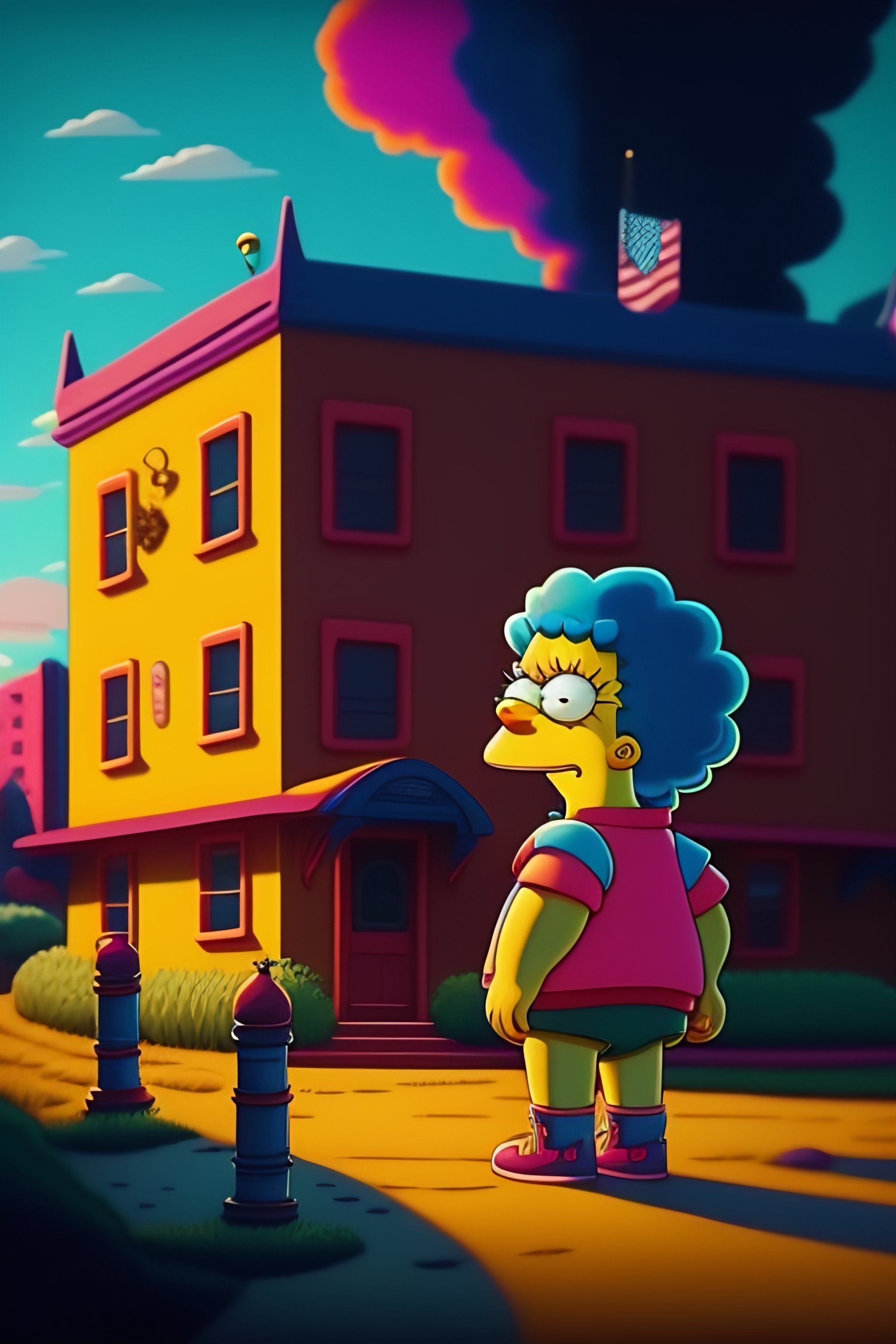 Lexica - Simpsons, realista, 8k, terror, oscuro, miedo,